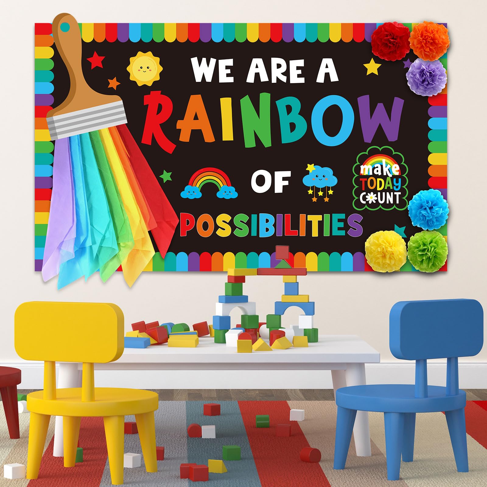 Rainbow Bulletin Board Set Rainbow Bulletin Board Decorations Set - 64 ...