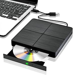 Amazon.com: Wbacon External CD/DVD Drive for Laptop USB DVD Drive ...