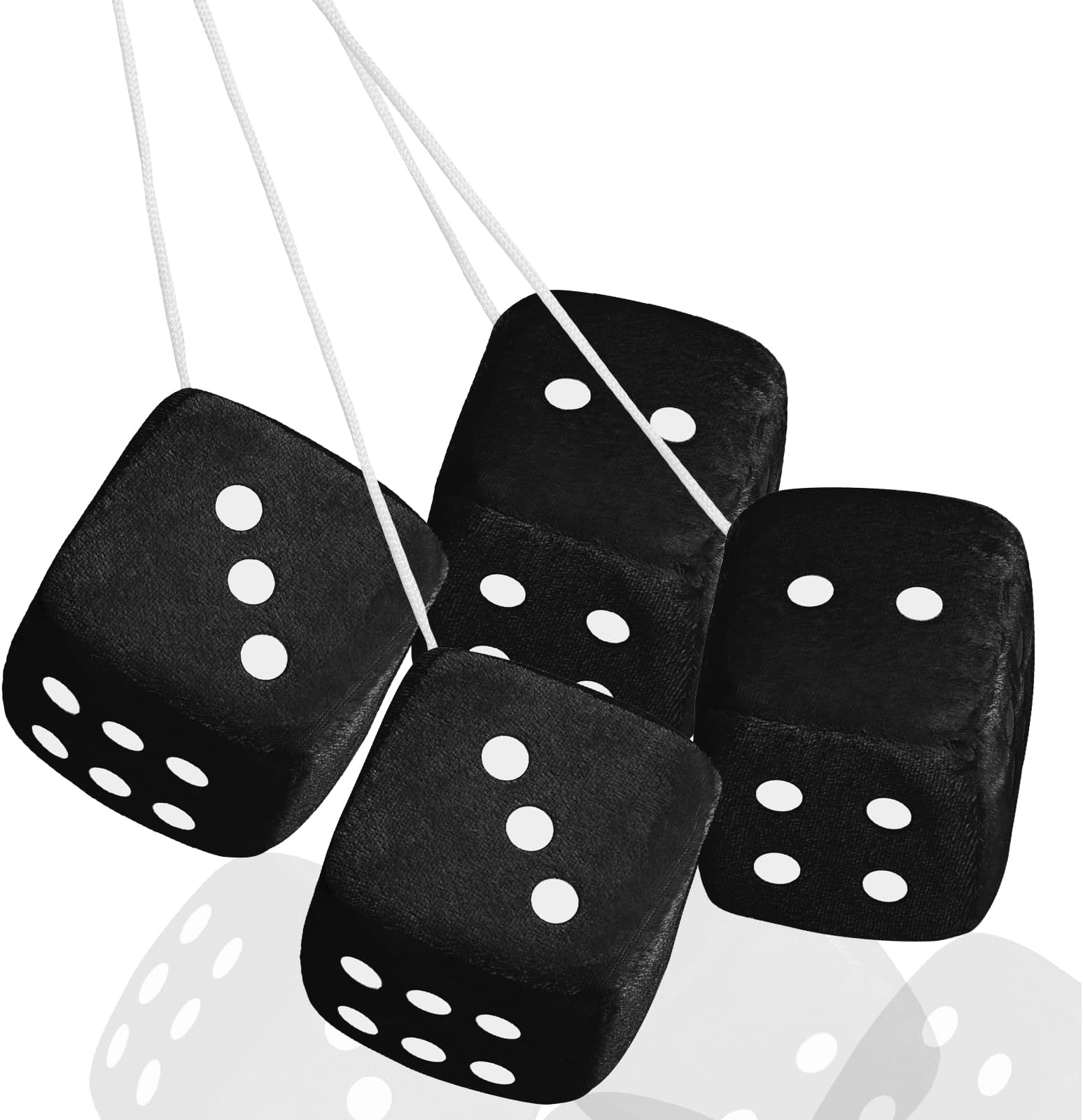 Amazon.com: 2.75inch Fuzzy Dice Rear View Mirror White and Black Fuzzy ...
