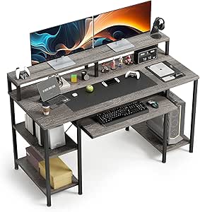 CAIYUN 47" Computer Desk with Keyboard Tray, Home Office Desk with ...