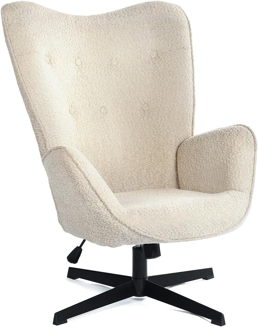 FurnitureR Comfy Modern Fluffy Accent Chair, Soft Backrest Leisure ...