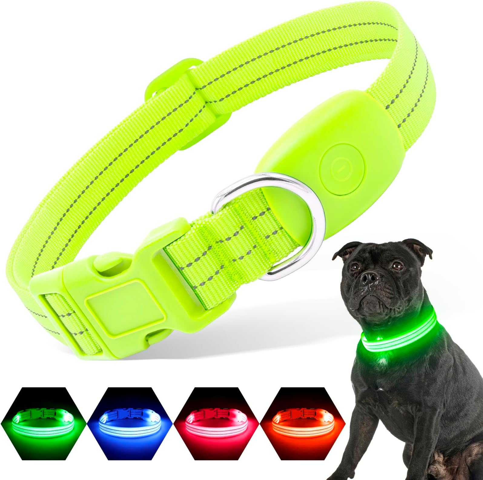 LaRoo LED Hundehalsband USB Wiederaufladbarer Night Safety ...