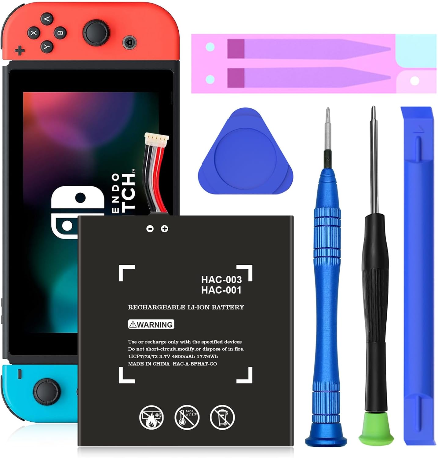 4800mAh High Capacity Replacement Battery for Nintendo Switch 2017 ...