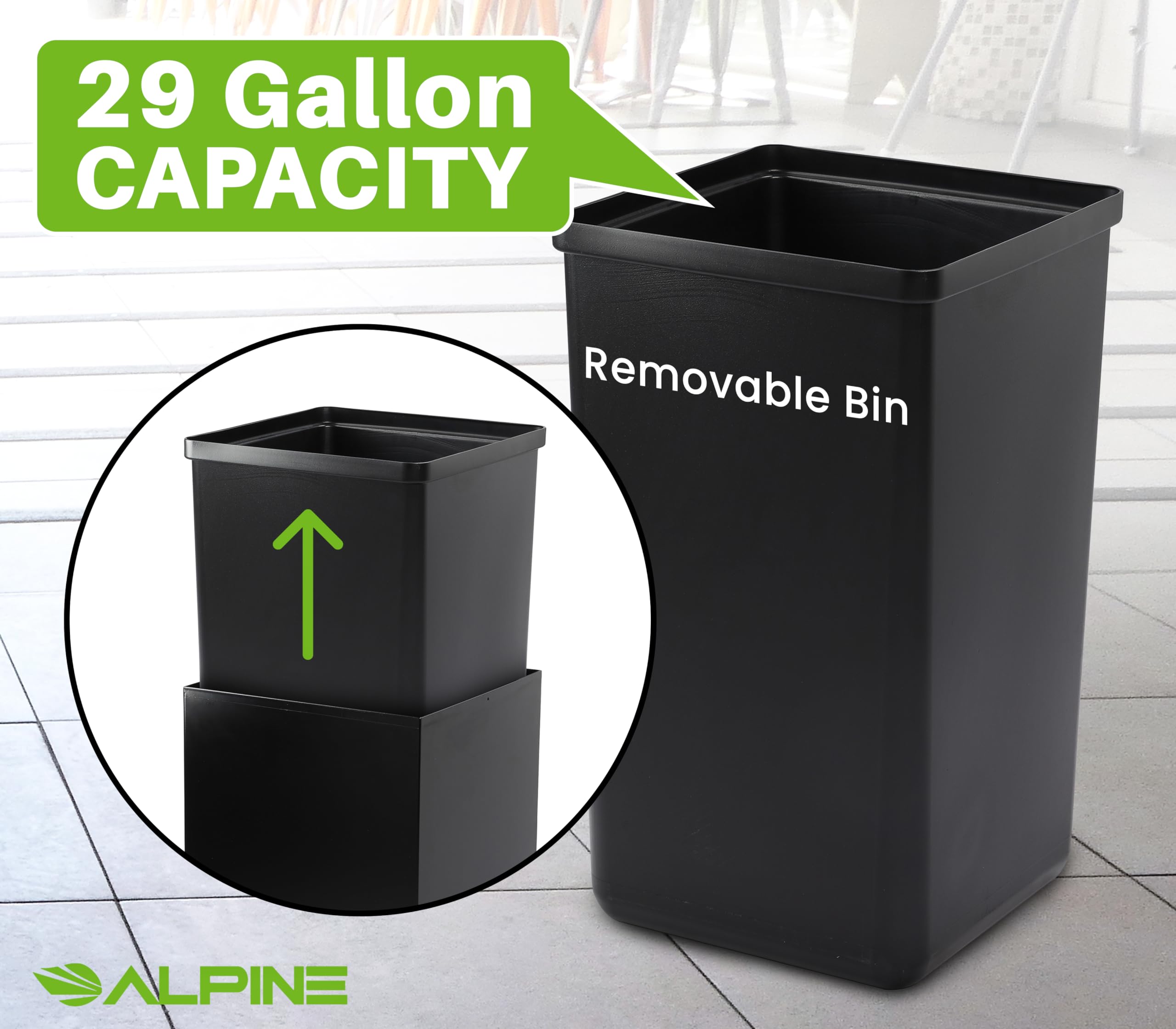 Snapklik.com : Alpine Commercial Indoor Recycle Bin - 29 Gallon Modern ...