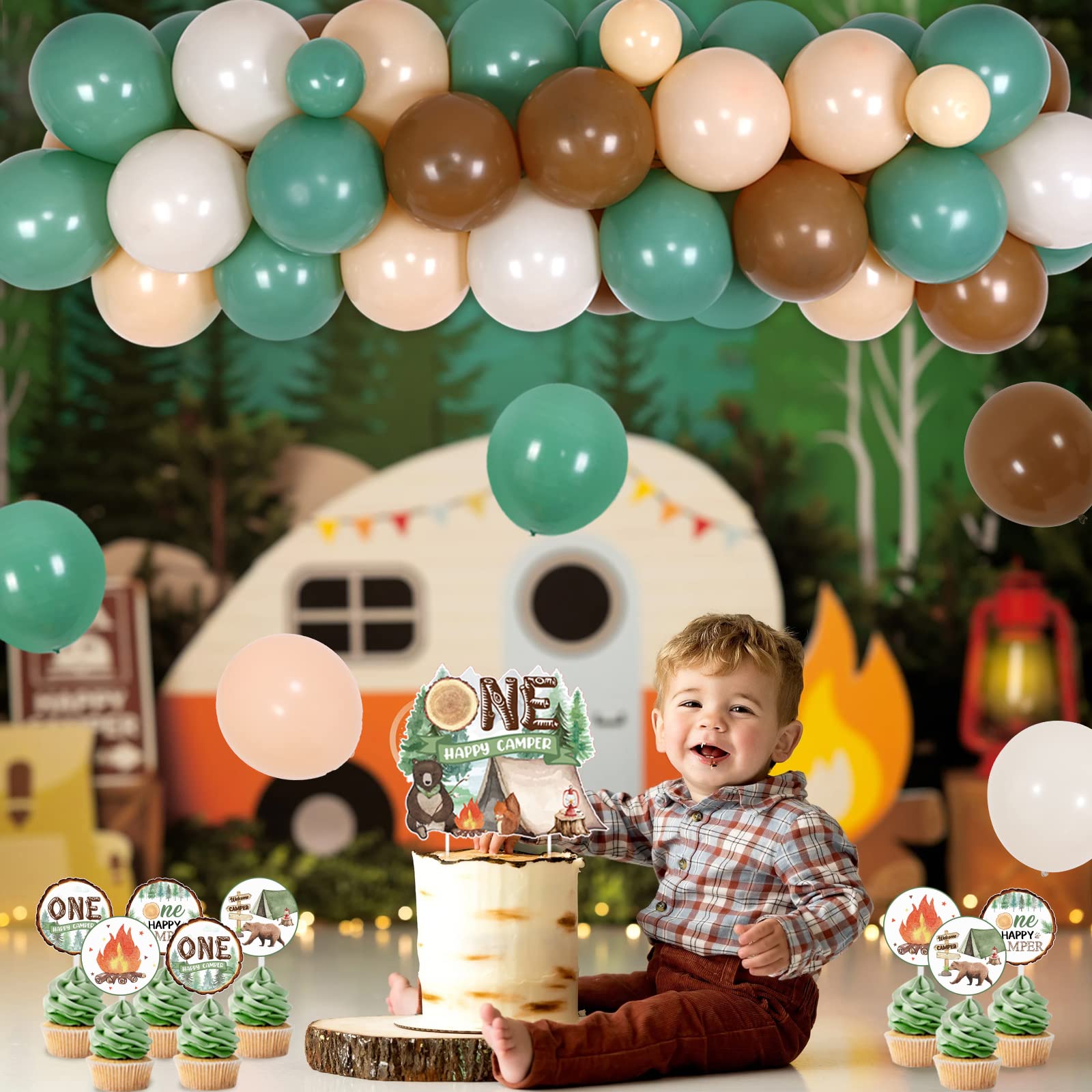 First Birthday Camper Banner Kreatwow One Happy Camper Banner ...