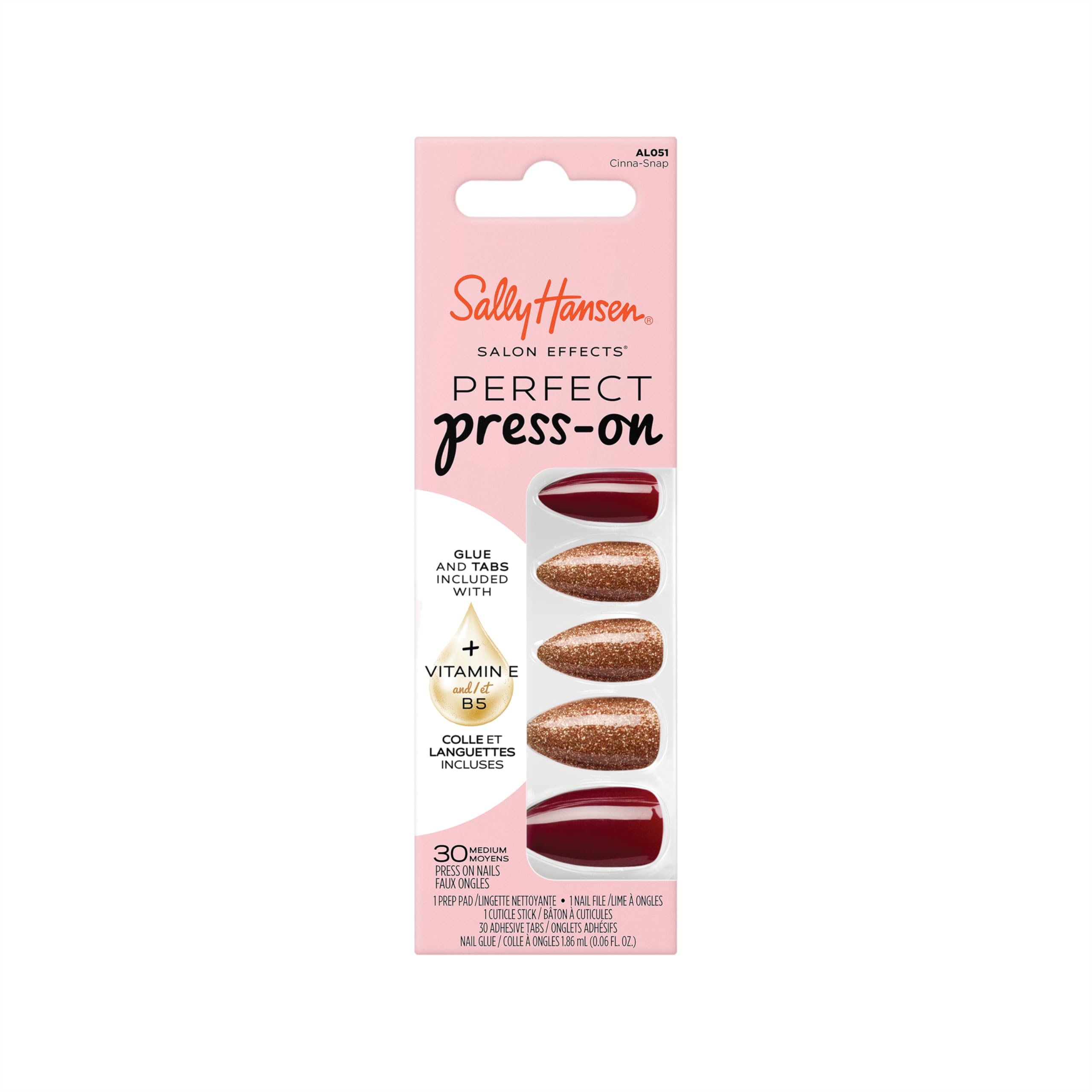 Amazon.com : Sally Hansen Salon Effects Perfect Press-On Nails, Cinna ...