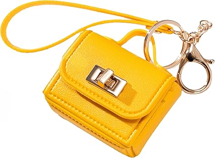 Amazon.com: Miniature PU Leather Handbag Keychain Small Bag Keychain ...