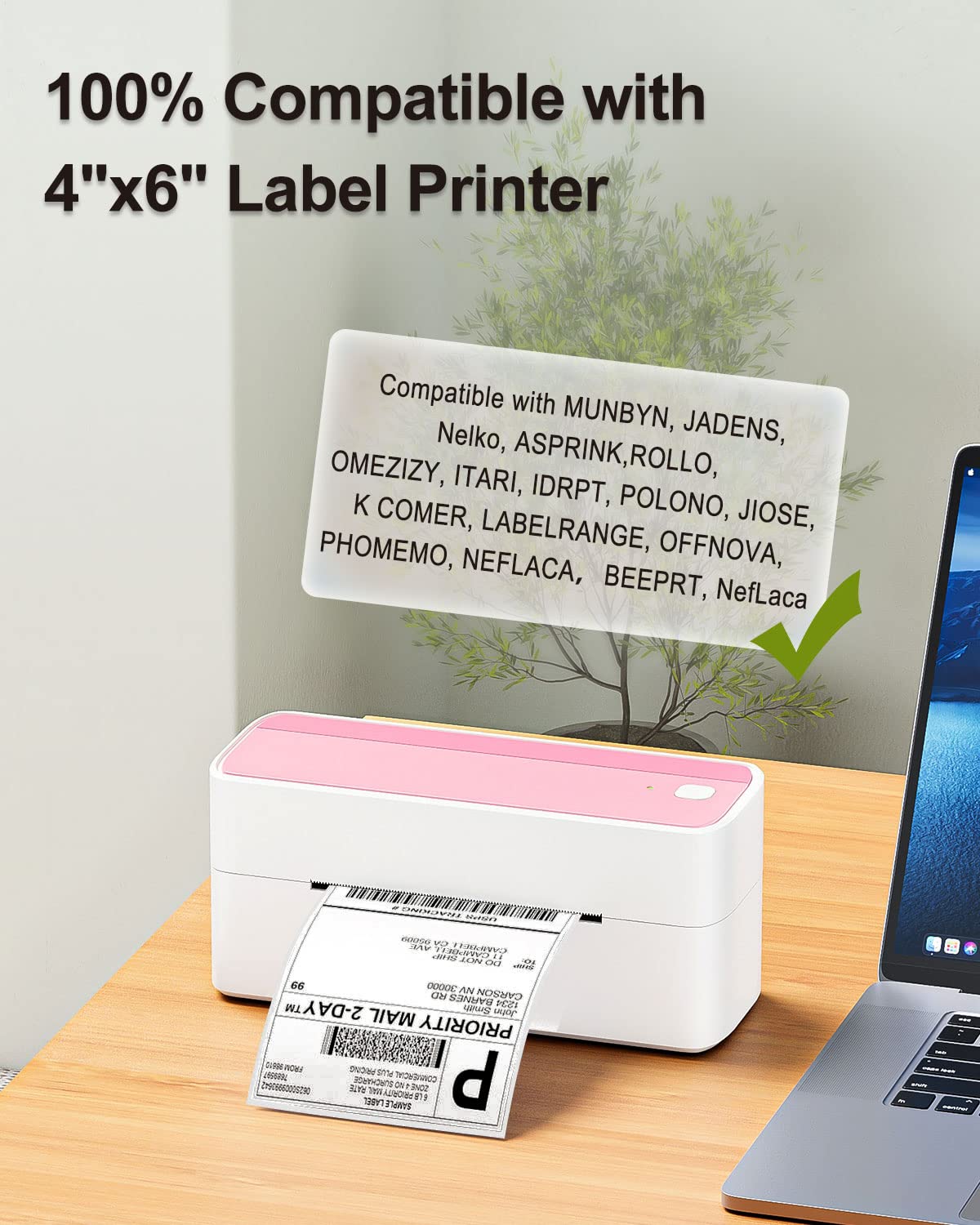 Snapklik.com : 4x6 Thermal Label Printer Paper - 100 PCS White 4"x6 ...