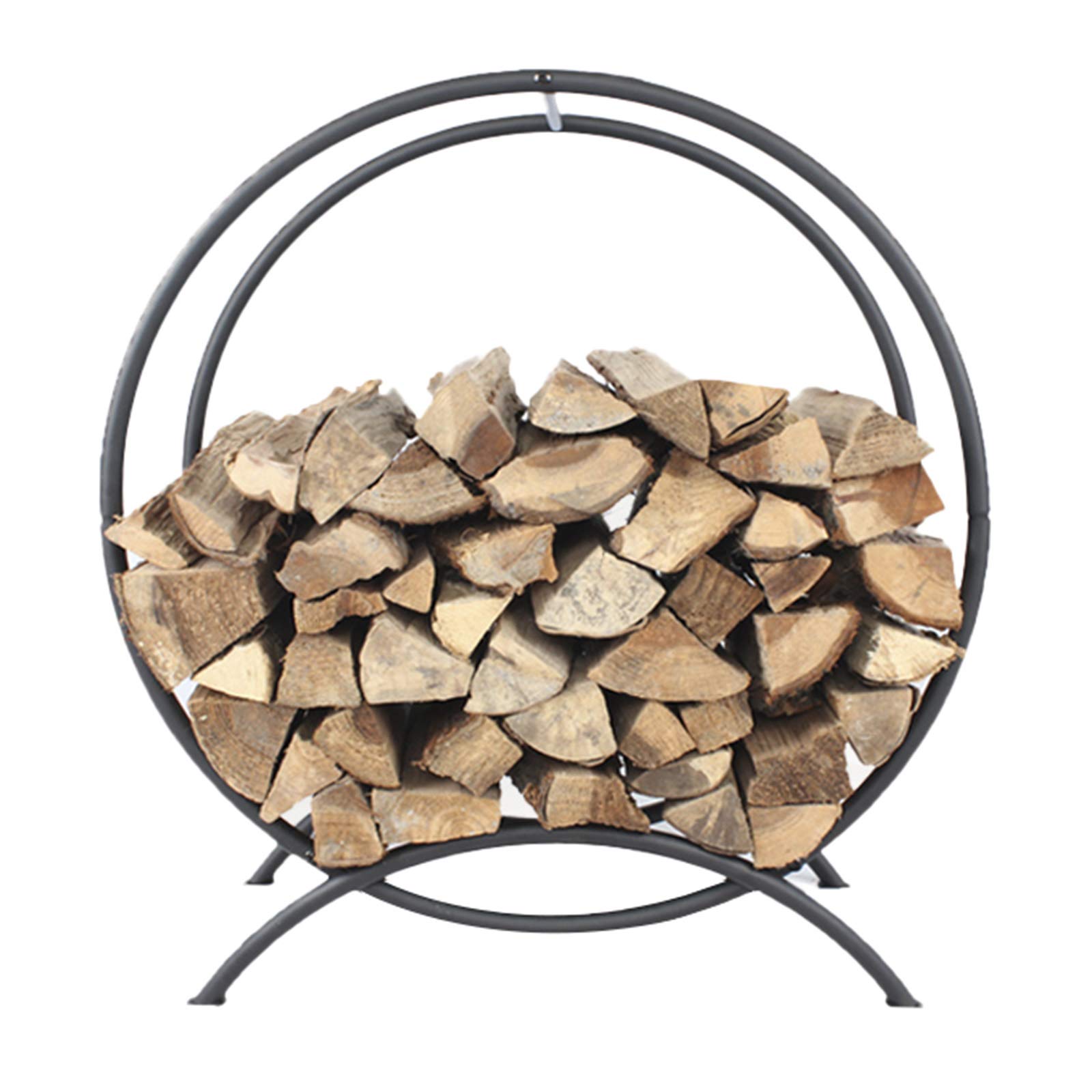Buy Tubular Steel Log Hoop, Firewood Storage Rack, Heavy-duty firewood ...