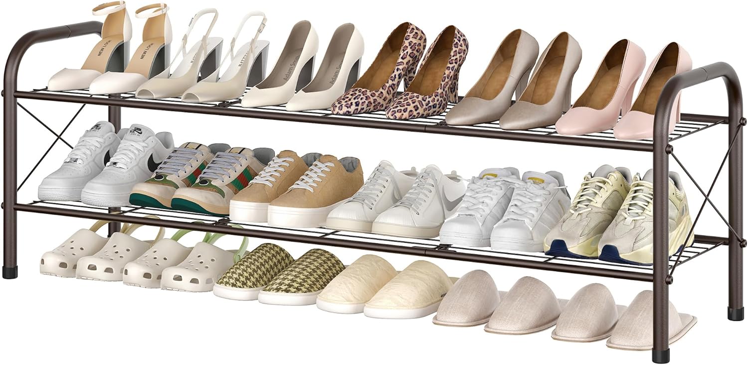 Amazon.com: Hoctieon 2 Tier Shoe Rack for Closet, Shoe Rack ...