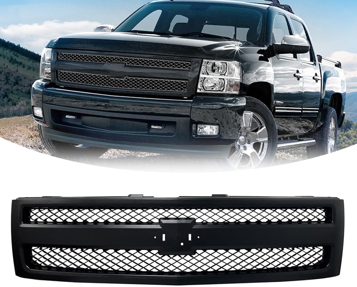 Amazon.com: Collect Light Textured Black Front Grille For Chevy ...