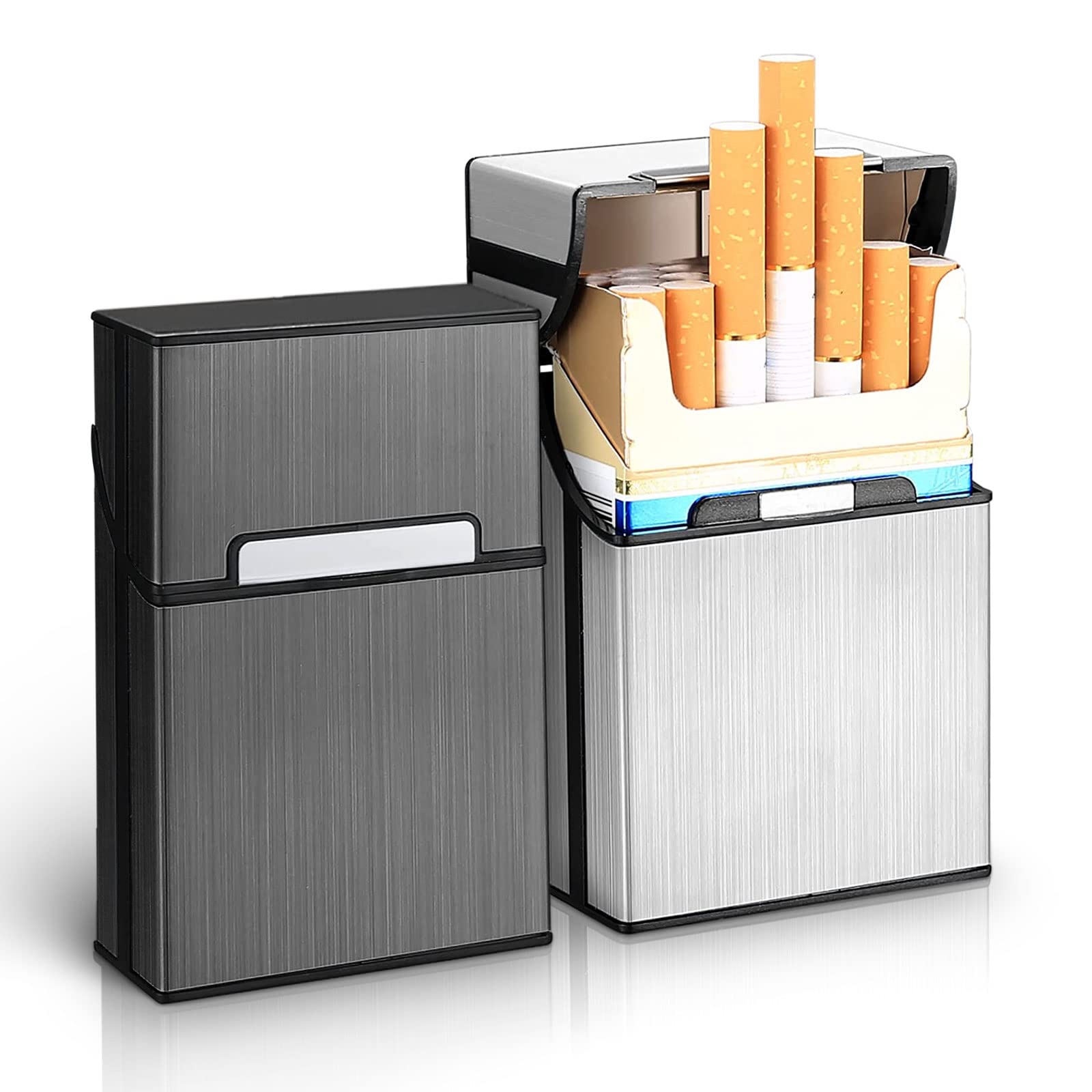 Aluminum Cigarette Case, 2 Pcs Magnetic Cigarette Case, Cigarette ...
