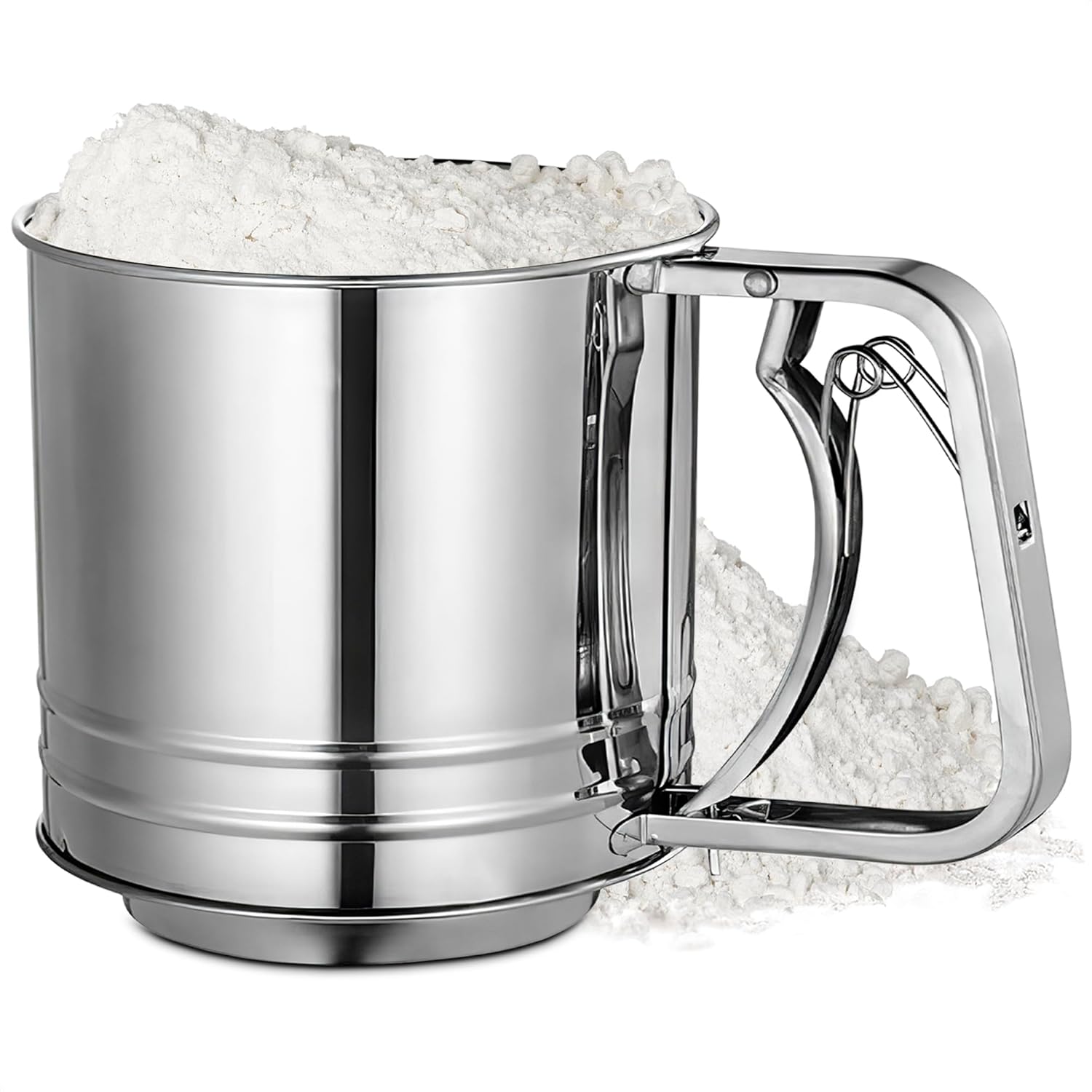 Powder Sugar Sifter for Baking Small - 5 Cup Flour Sifter Stainless ...
