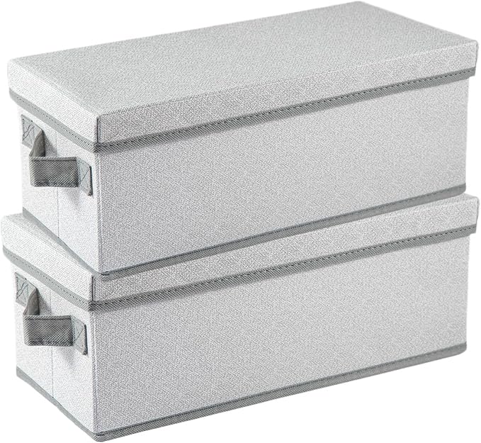 2-Pack Stackable CD/DVD Storage Box 36x17x14cm Foldable Disc Media Case ...
