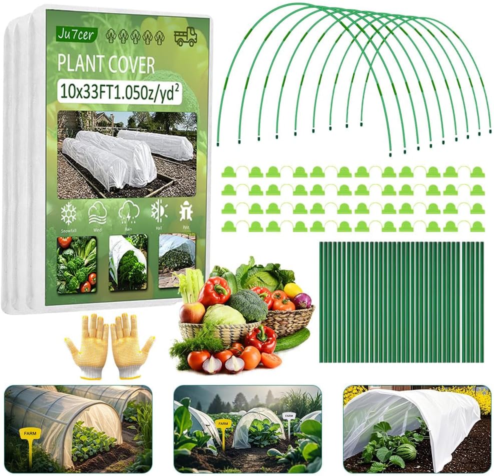 Amazon.com : JCKHXG Garden Netting Kit, 10x30FT Ultra Fine Mesh Netting ＆6 Sets of 8FT ...