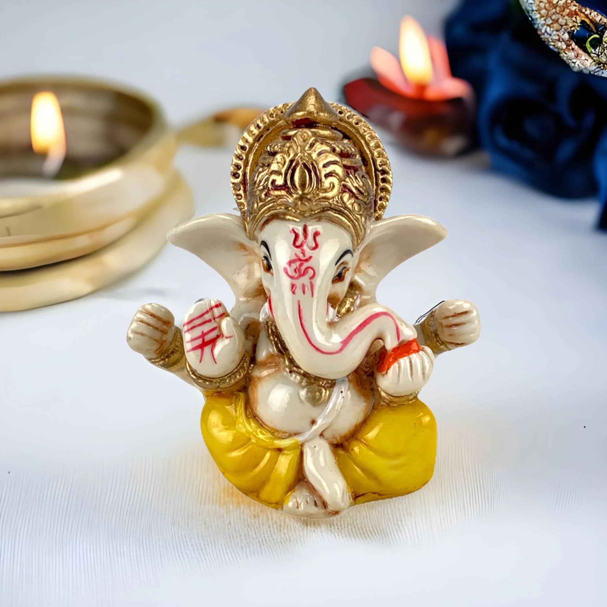 Amazon.com: Mini 2" Ganesh Statue. Pocket Ganesha Statue Small for ...
