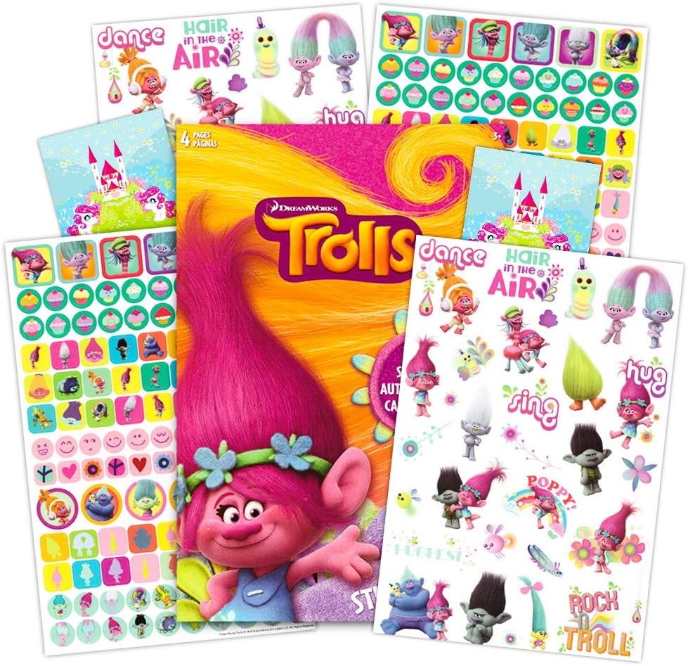 Amazon.com: Trolls Stickers with 2 Bonus Licensed Stickers ~ Over 295 ...