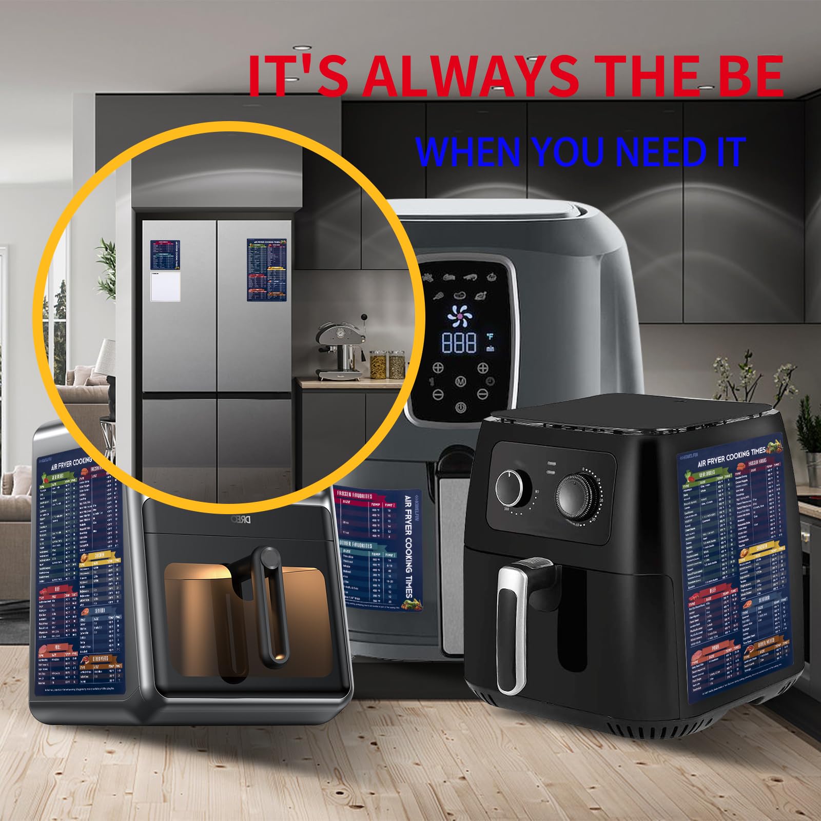 Snapklik.com : Libite Air Fryer Cooking Times Magnetic Cheat Sheet For ...