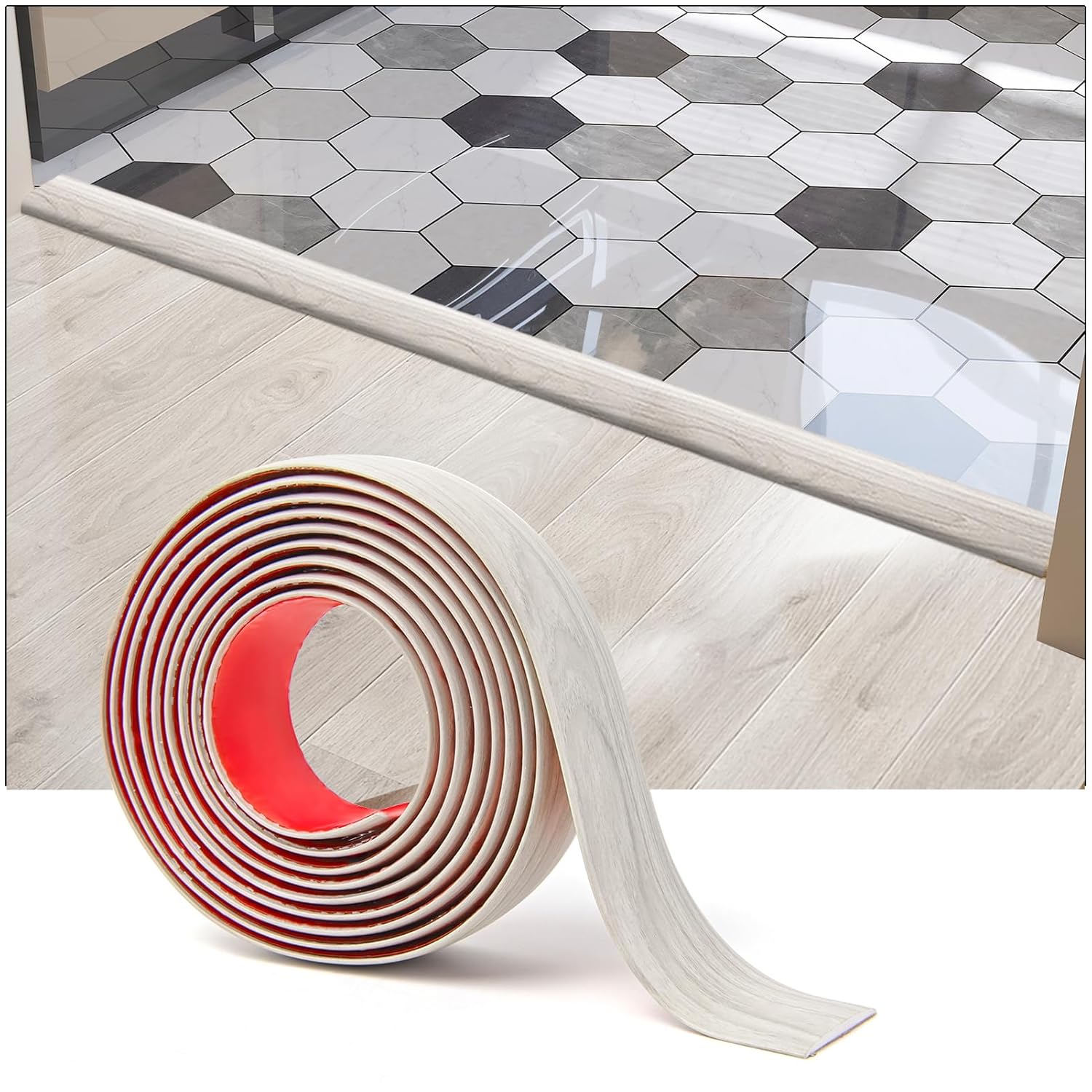 Art3d Self Adhesive Vinyl Floor Transition Strip,Laminate Floor Strip ...