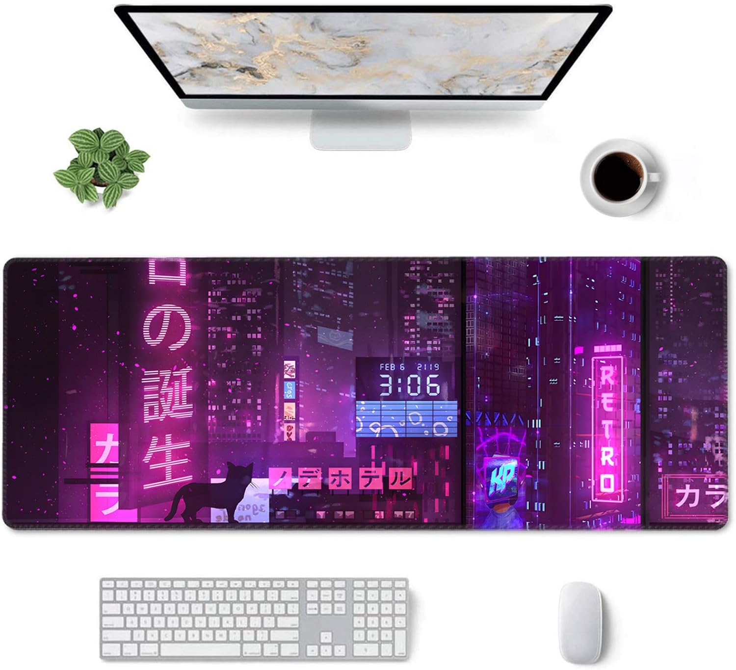 Amazon.com : Mouse Pad Compatible with Neon City - Non-Slip Mousepad ...