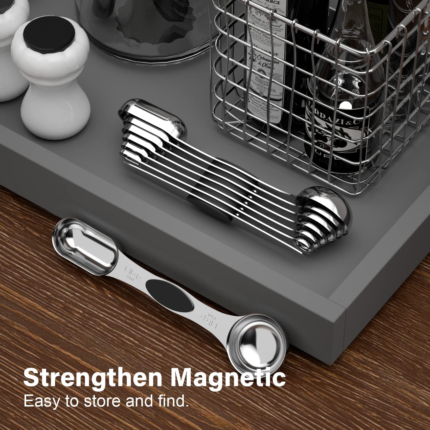Snapklik.com : Stainless Steel Magnetic Measuring Spoons Set, Upgraded ...