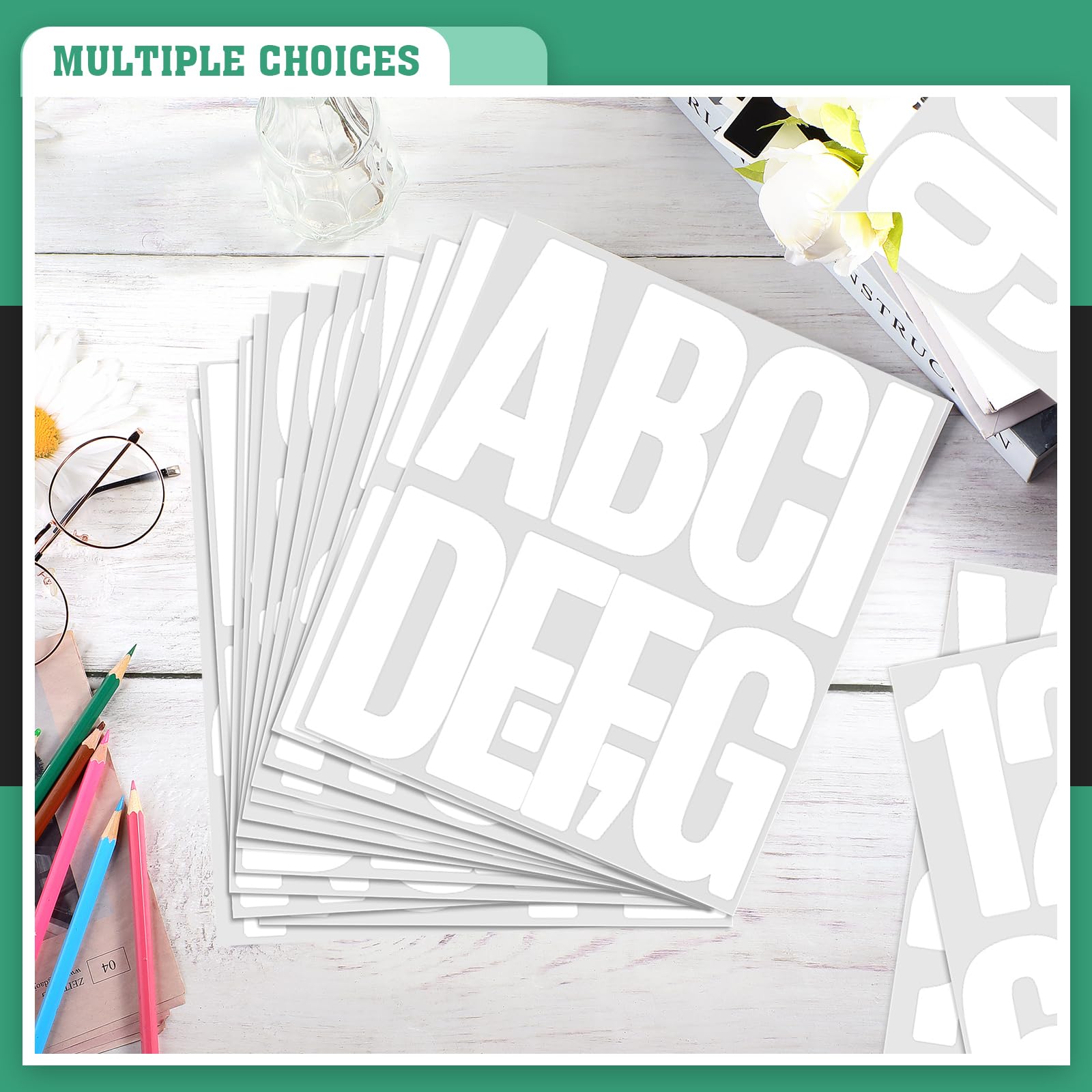Snapklik.com : Qilery 32 Sheets 5 Inch Letter And Number Stickers Self ...