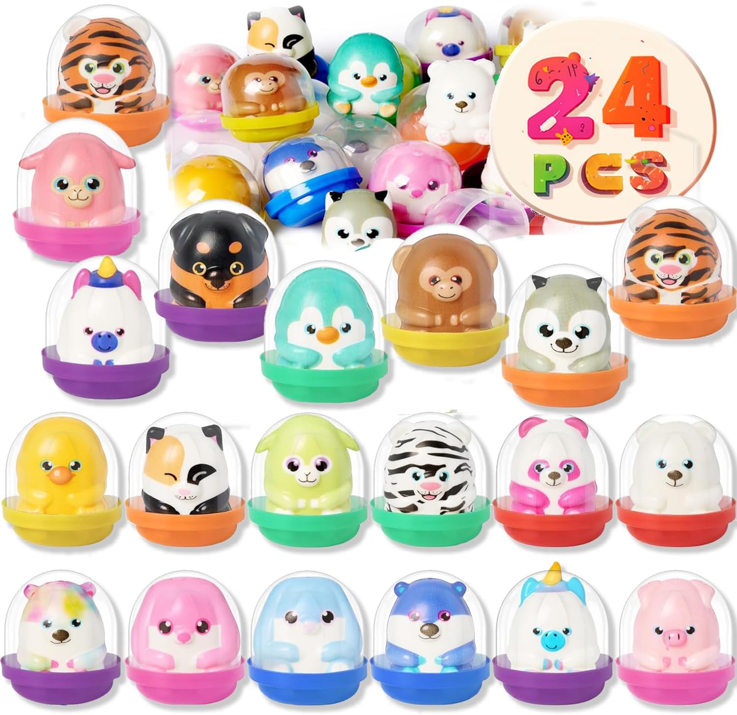 24Pcs Mochi Squishy Toys with Shells - Mini Squishy Stress Balls Gifts ...