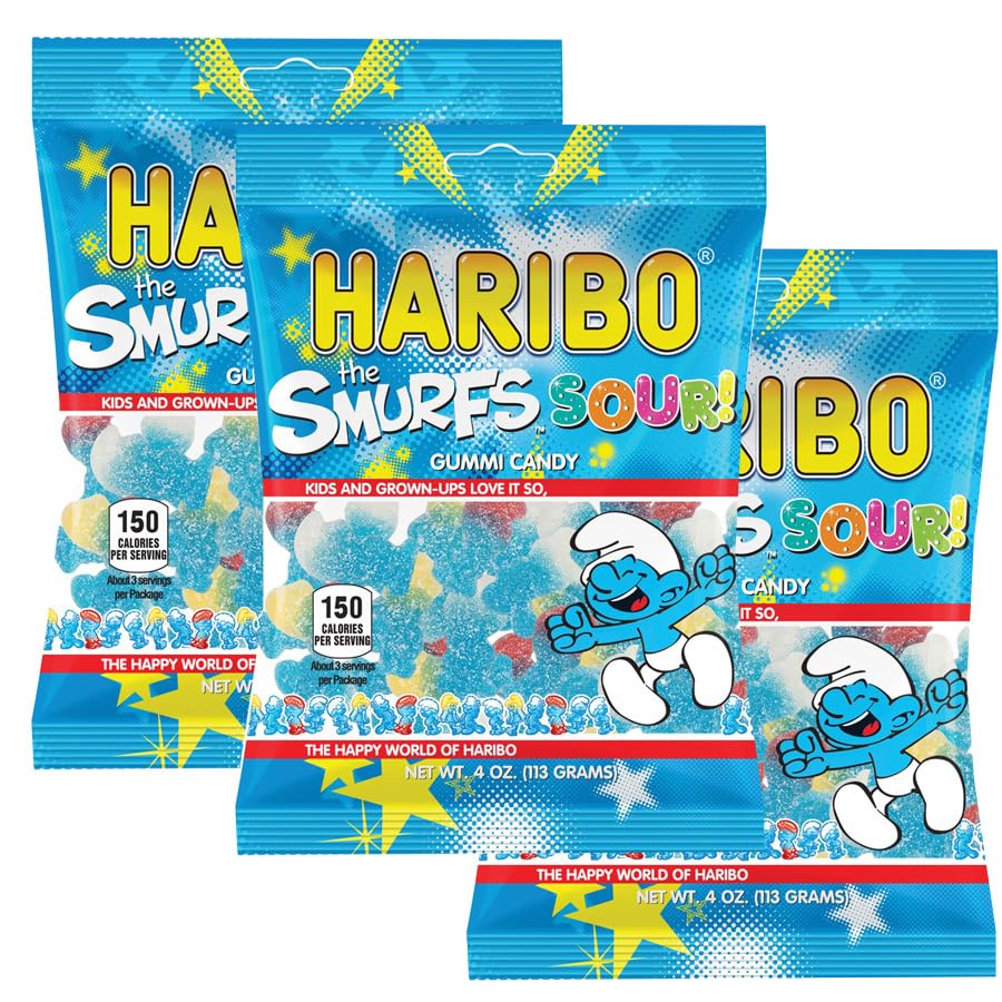 Amazon.com : The Smurfs Sour, 4oz Gummy Bag (3 Pack) : Grocery ...