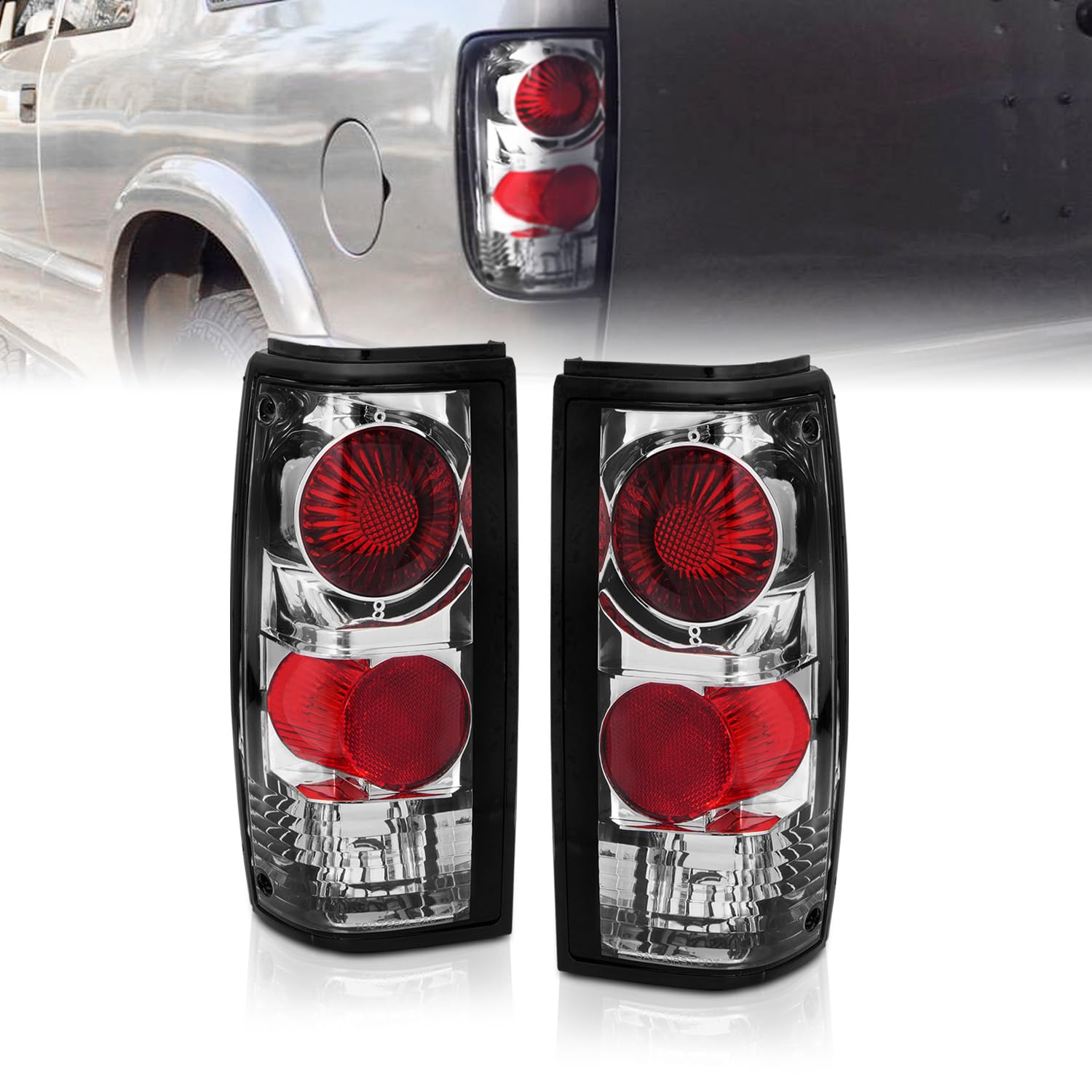 Snapklik.com : AmeriLite Chrome Replacement Brake Tail Lights For Chevy ...