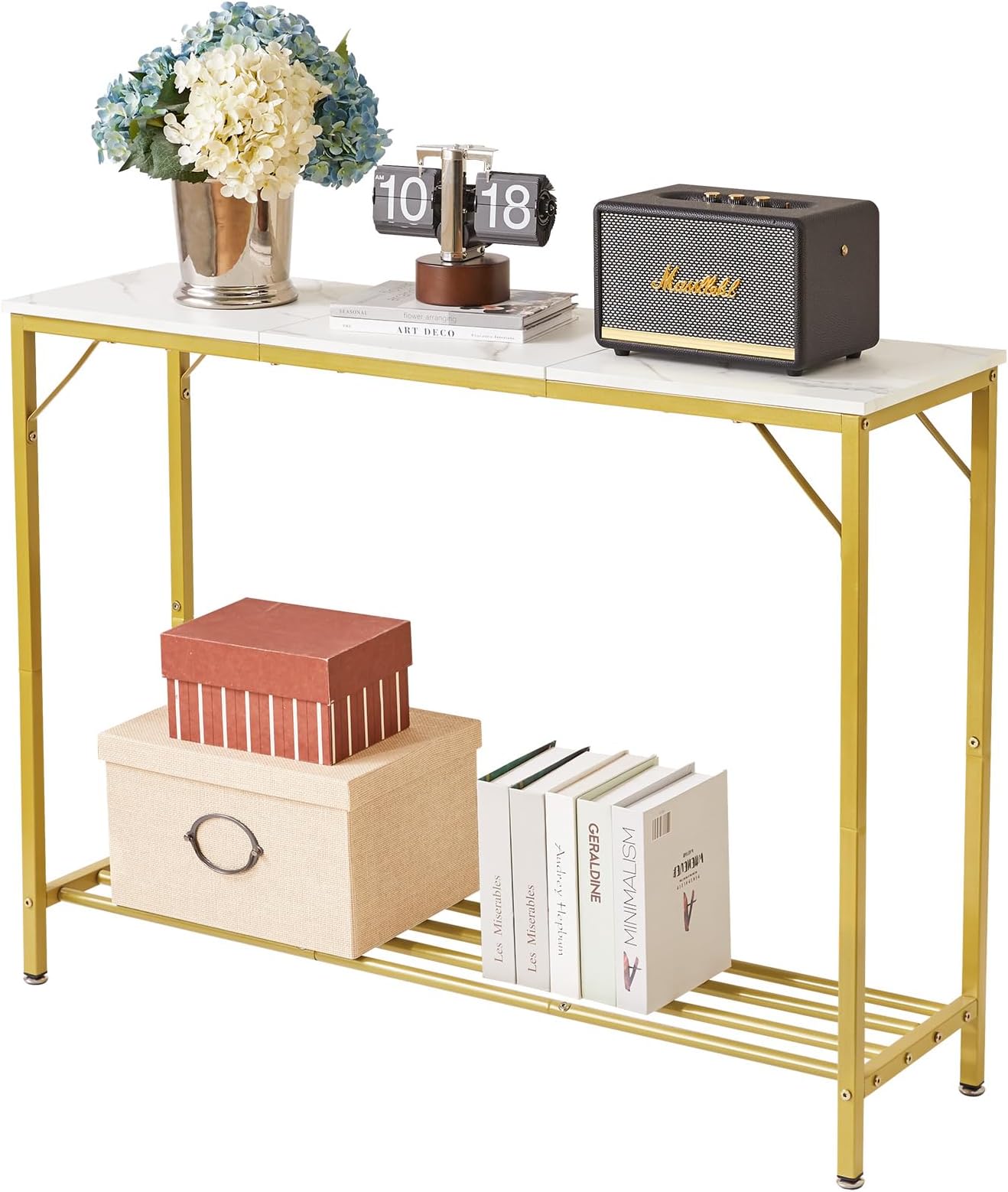 YMYNY Console Table, Slim Console Table for Hallway, Metal Frame ...