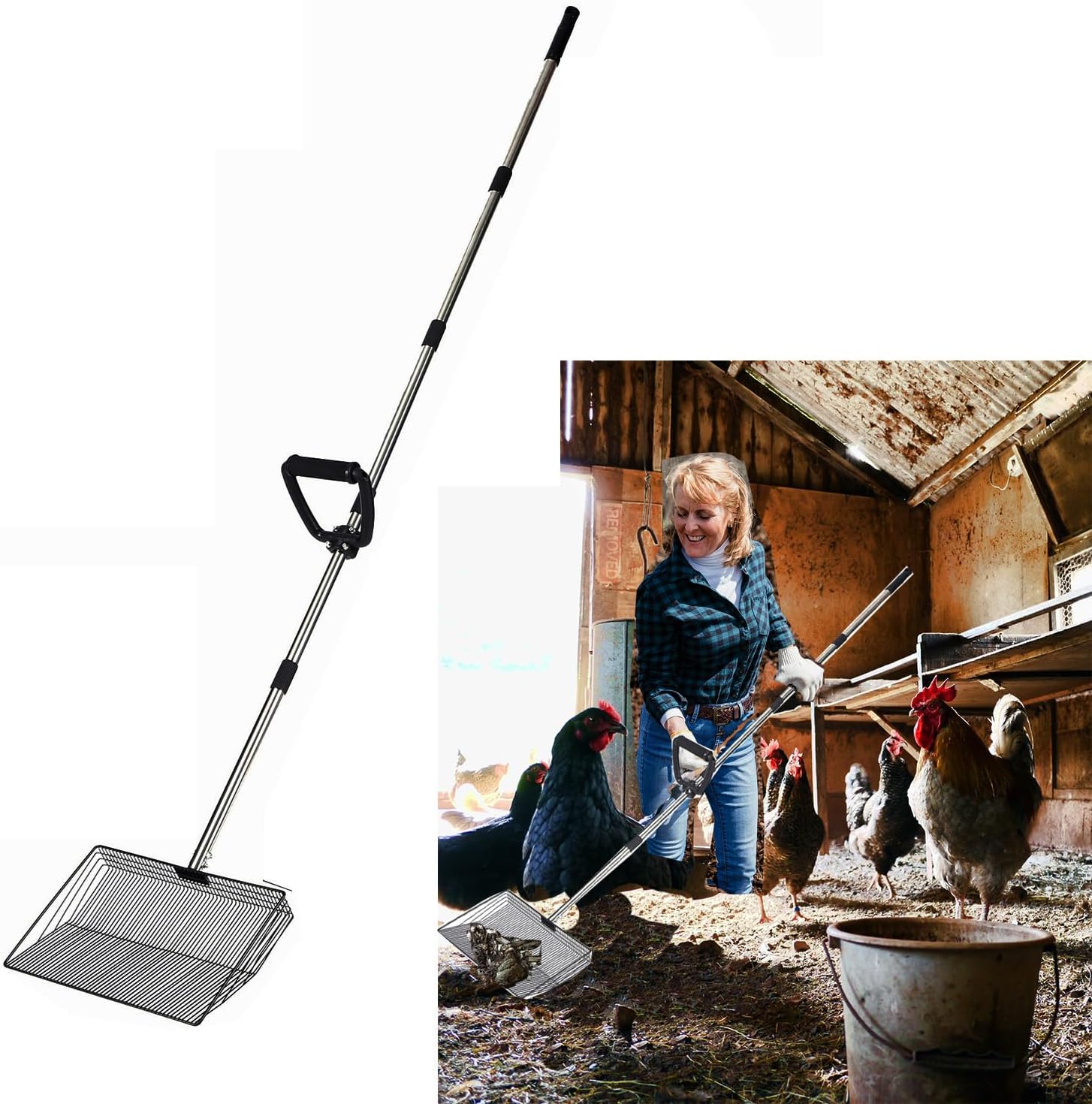Amazon.com: The Coop Scoop® 2-in-1 Chicken Poop Scooper & Rake ...