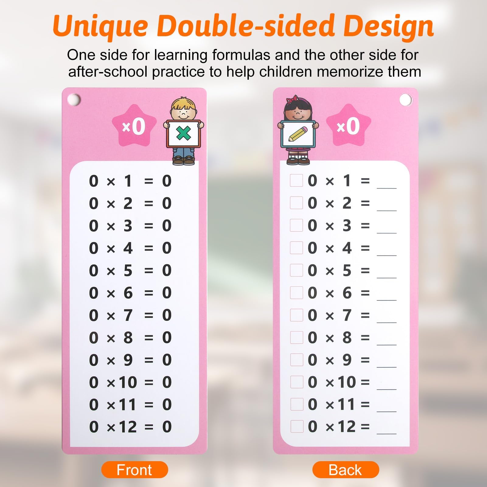 0-12 Multiplication Flashcards 15 Pcs Times Table Flash Cards with 2 ...