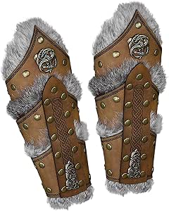 Leather Gauntlet Wristband Medieval Armo_r Bracers Viking Wrist Band ...