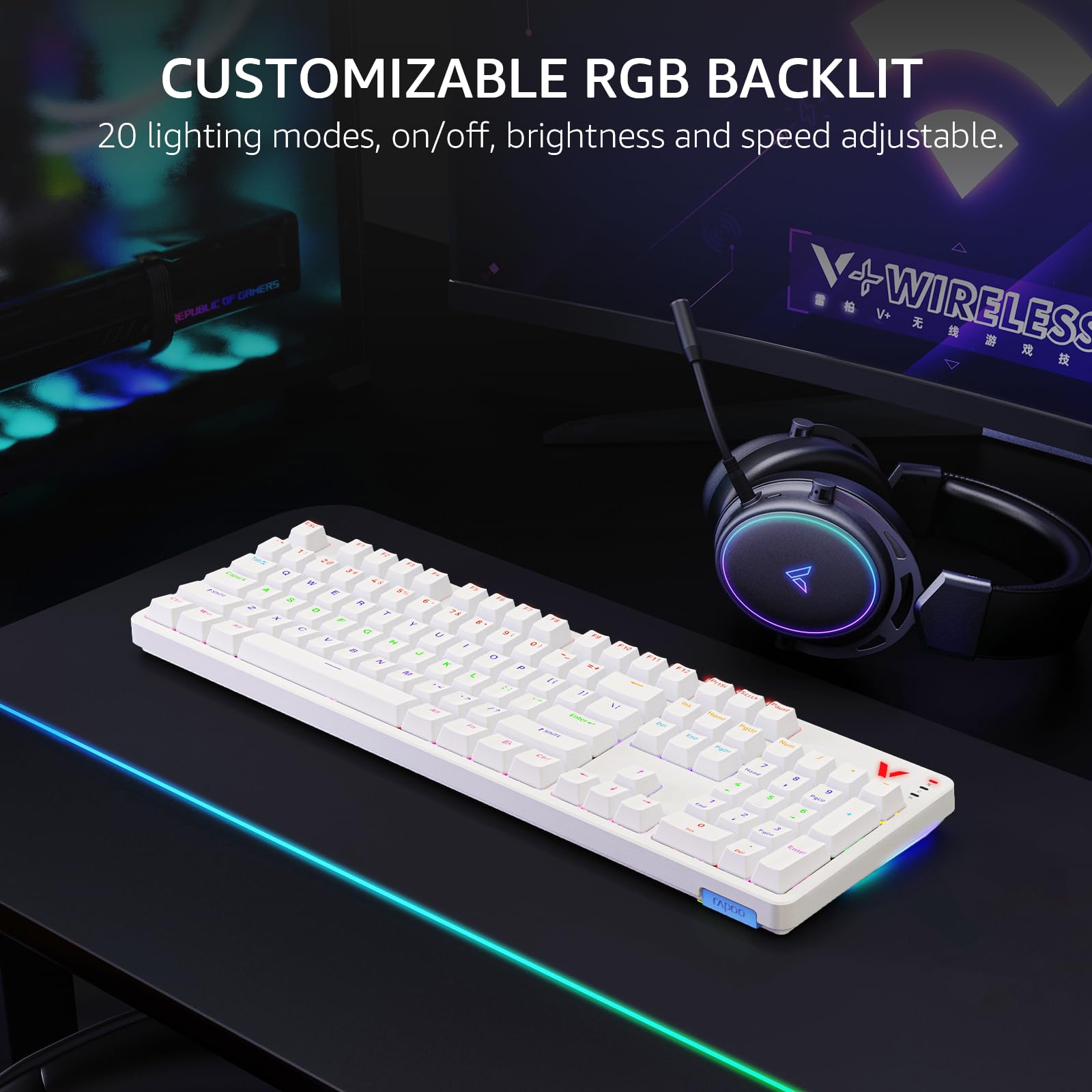 Snapklik.com : V500Pro Full-Size Mechanical Gaming Keyboard, 104 Keys ...