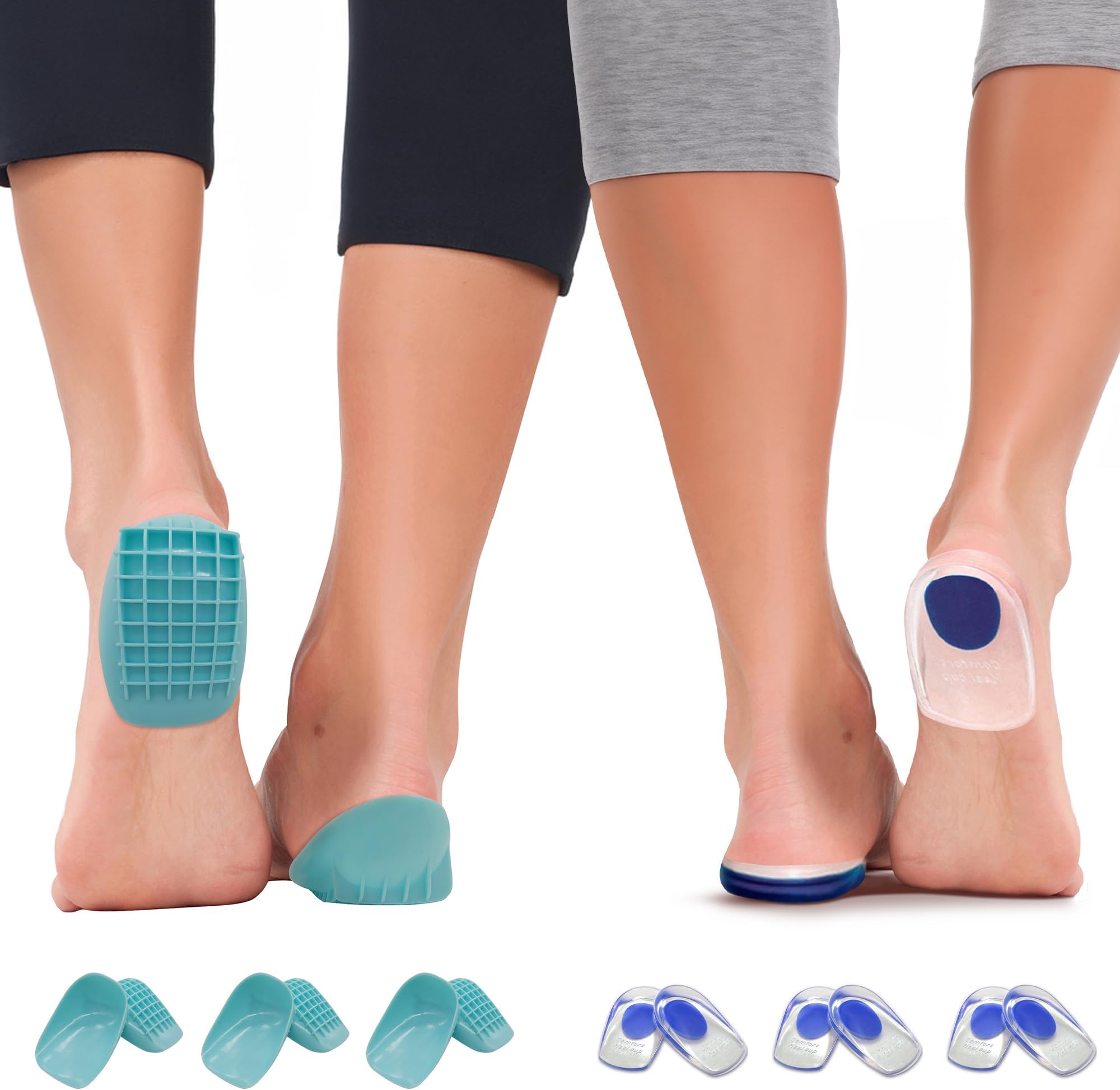 Amazon.com: Heel Cups Plantar Fasciitis Inserts (3 Pairs) Gel Heel Pads ...