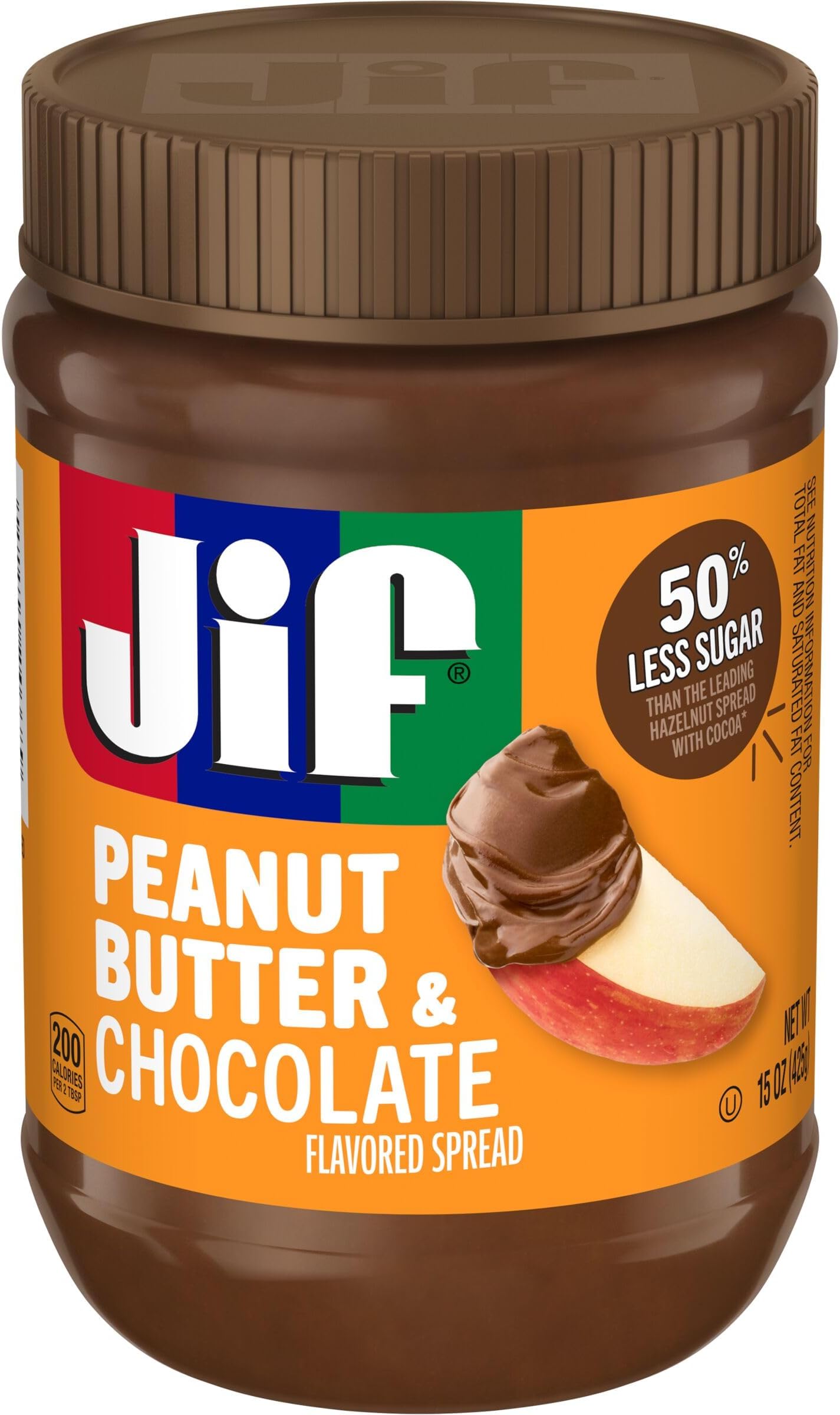 Amazon.com : Jif Peanut Butter & Chocolate, 15 Ounce (Pack of 12), Less ...