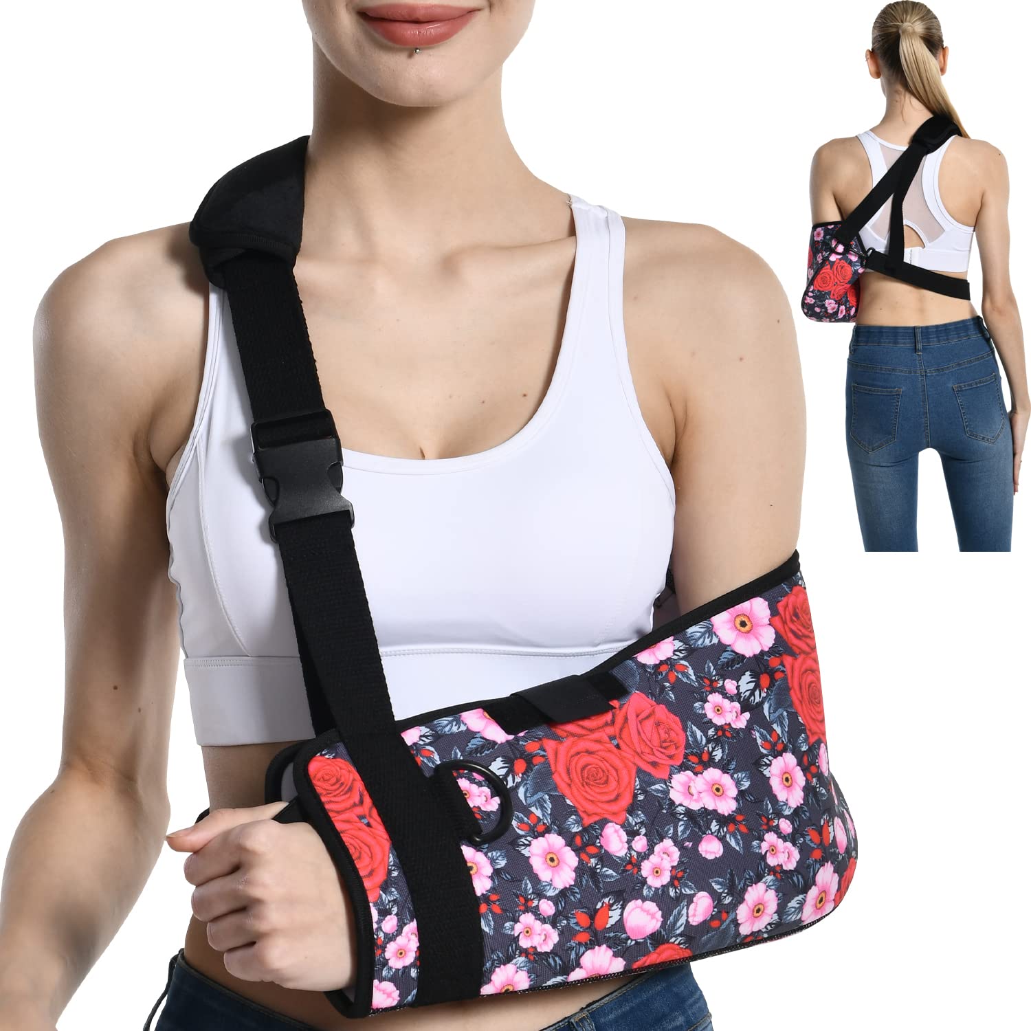 Amazon.com: Fotgok Soft Foam Arm Sling with Waist Belt for Shoulder Women-Shoulder Immobilizer ...