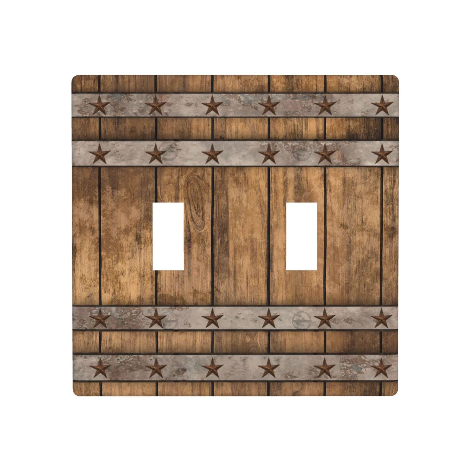MDMEI Rustic Texas Stars Western Wall Plate 2 Gang Double Toggle Light ...
