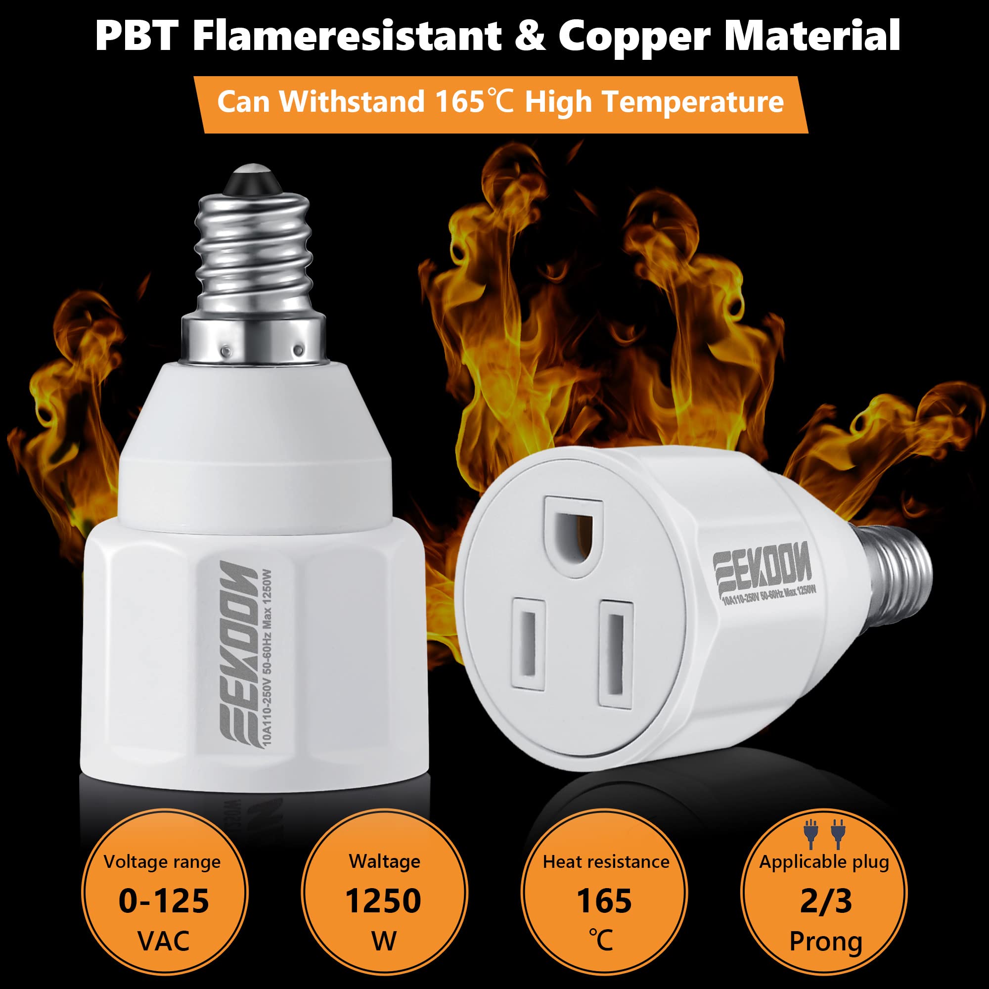 Snapklik.com : 3 Prong Light Bulb Socket Adapter, Polarized Outlet ...