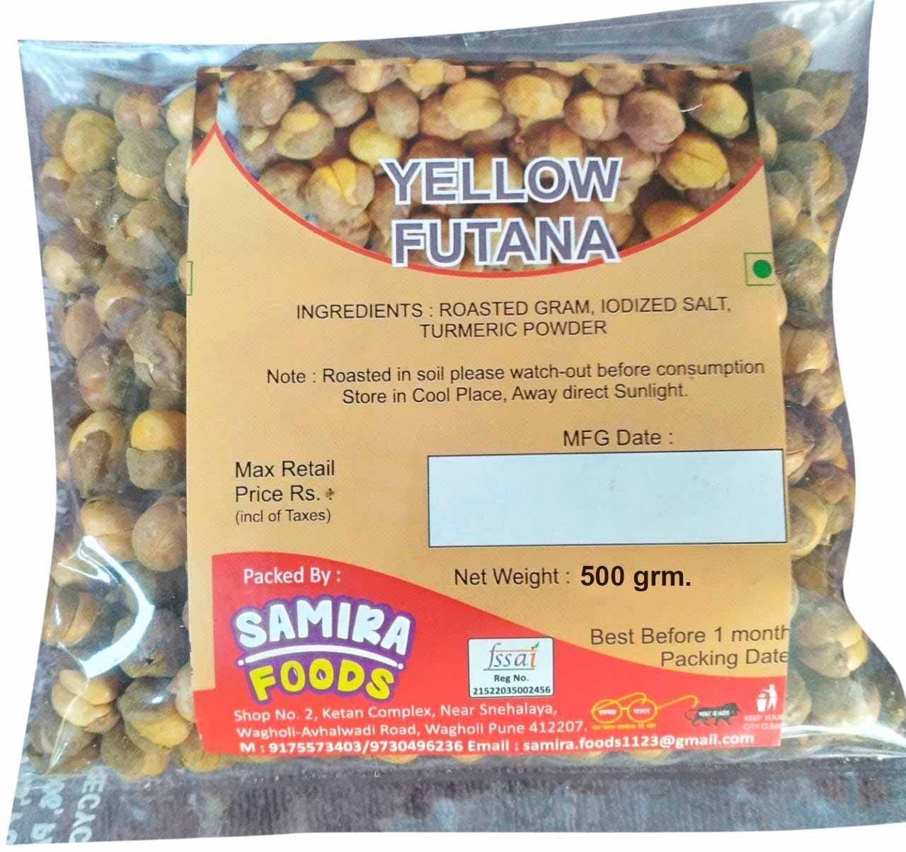 Samira Foods Yellow Futana Roasted Gram, Iodized salt | Salted Chana ...