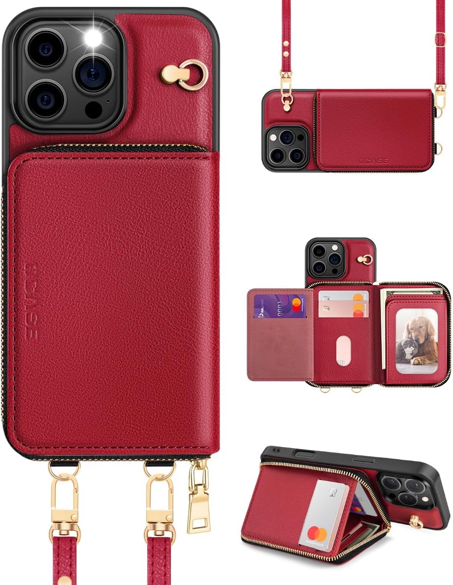 Amazon.com: XANGNIER Wallet Case for iPhone 16 Pro Max, RFID Blocking PU Leather Crossbody Phone ...