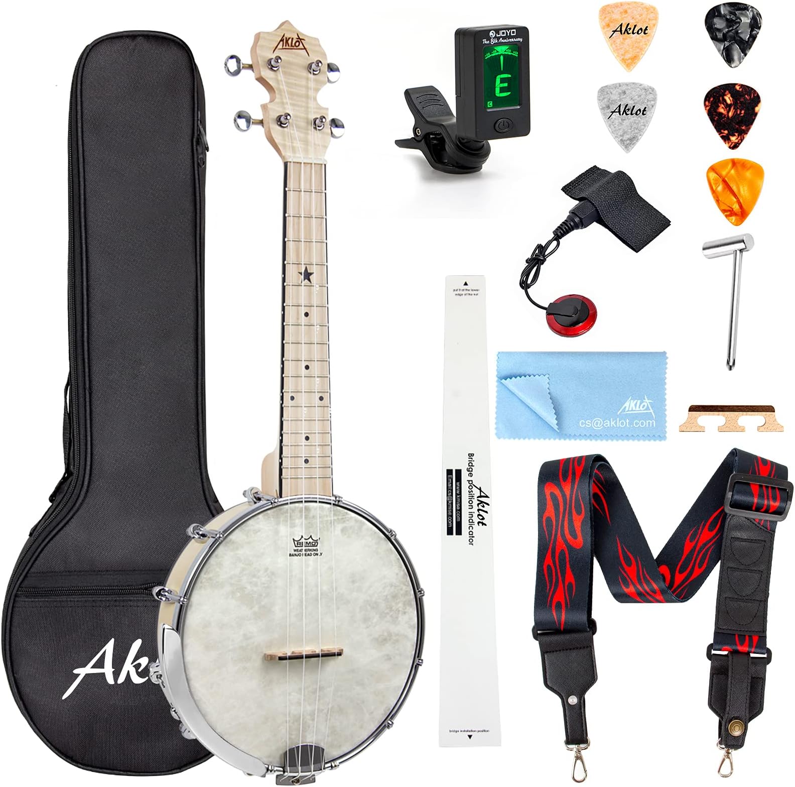 Gear4music Guitar Banjo – 6 String Closed Back Mahogany Body : Amazon ...