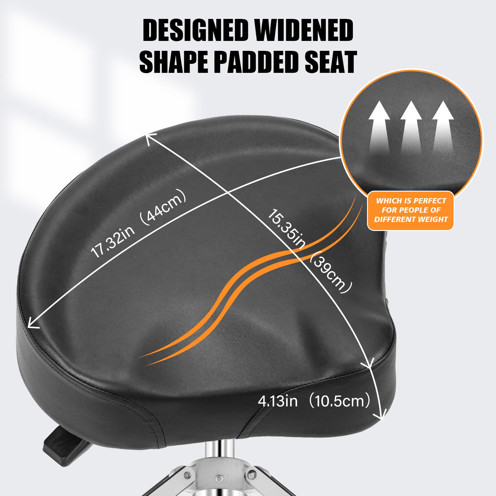 Snapklik.com : Soulmate Saddle Drum Throne, Heavy Duty Drum Seat, Hydraulic Drum Stool, Height ...