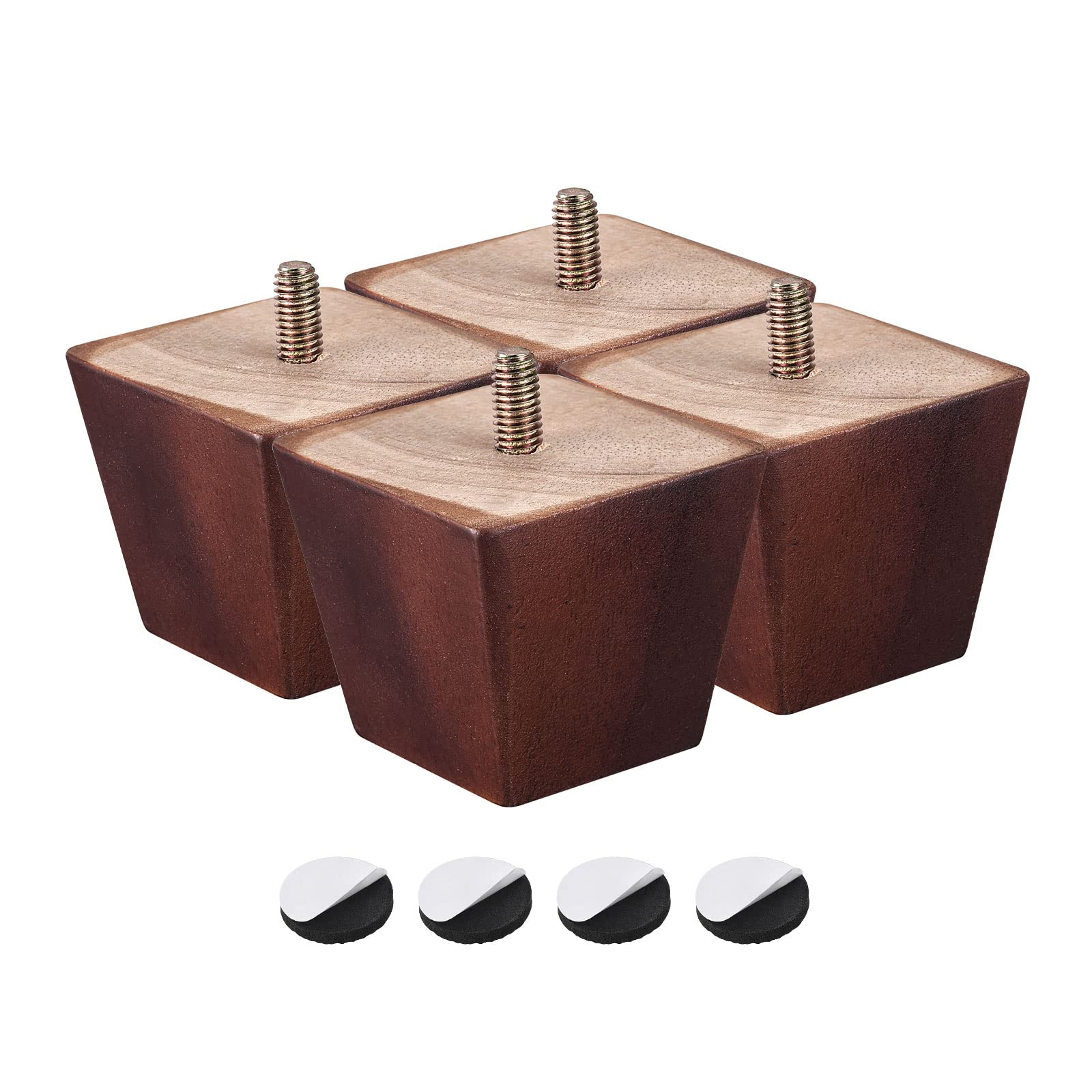 uxcell Furniture Legs, 2 Inch(50mm) Set of 4 Square Solid Wood Couch ...