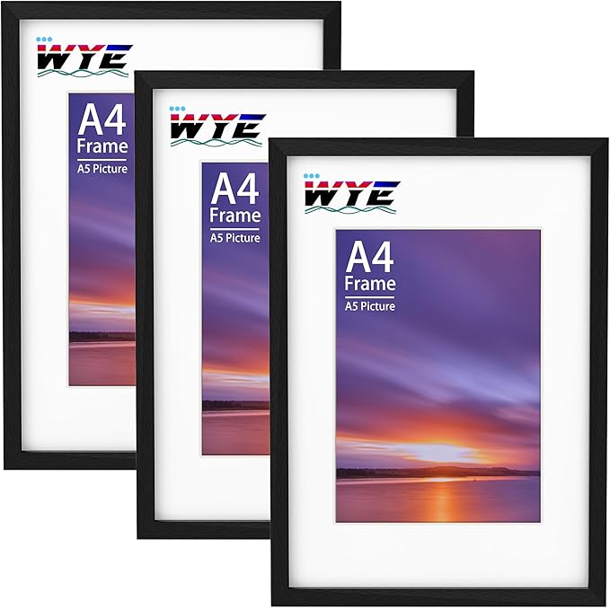 wyewye A4 Wooden Picture Frame with Stand, Table Top Display or Wall ...