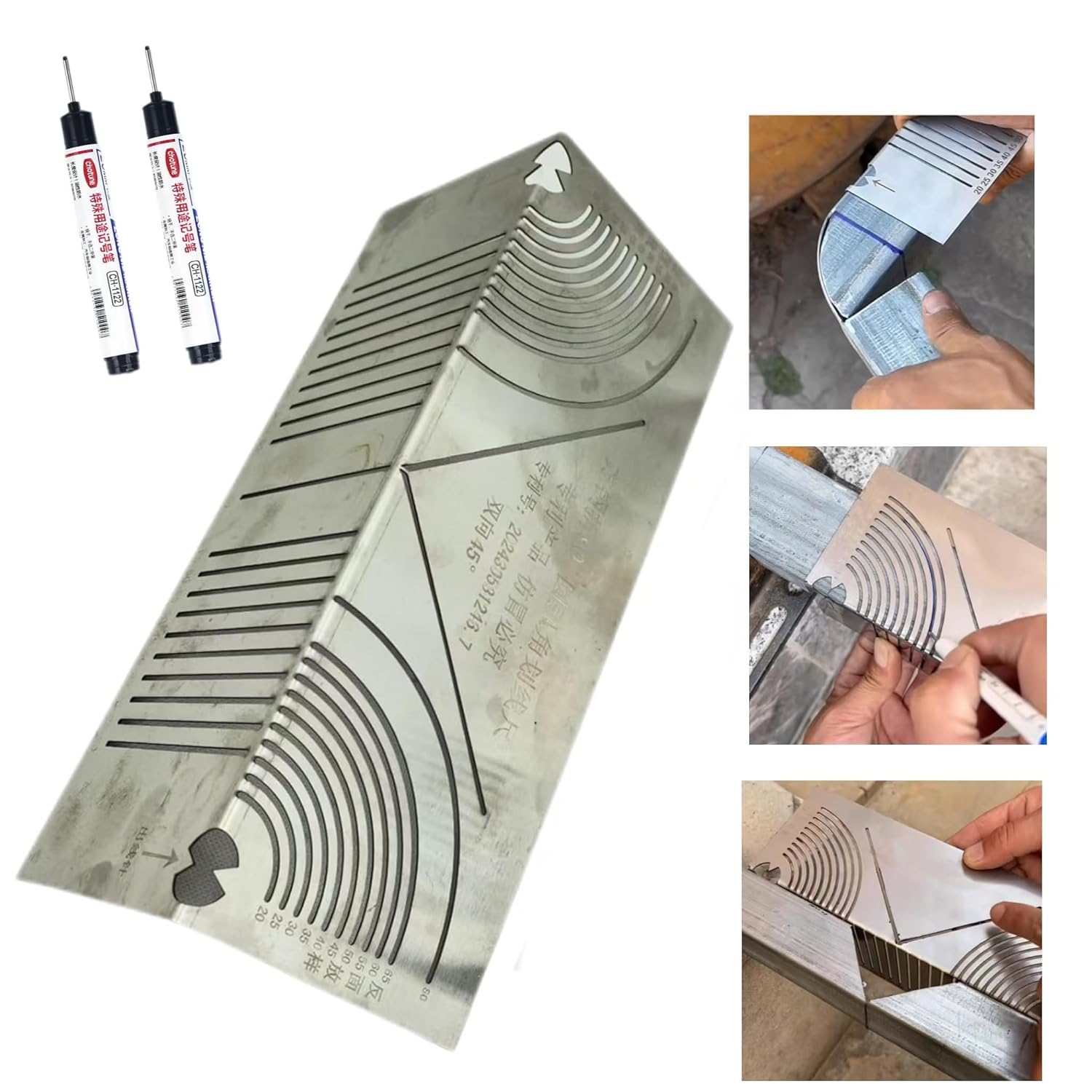 Precision Adjustable Angle & Arc Marking Tool, Dual-Purpose Scriber for ...