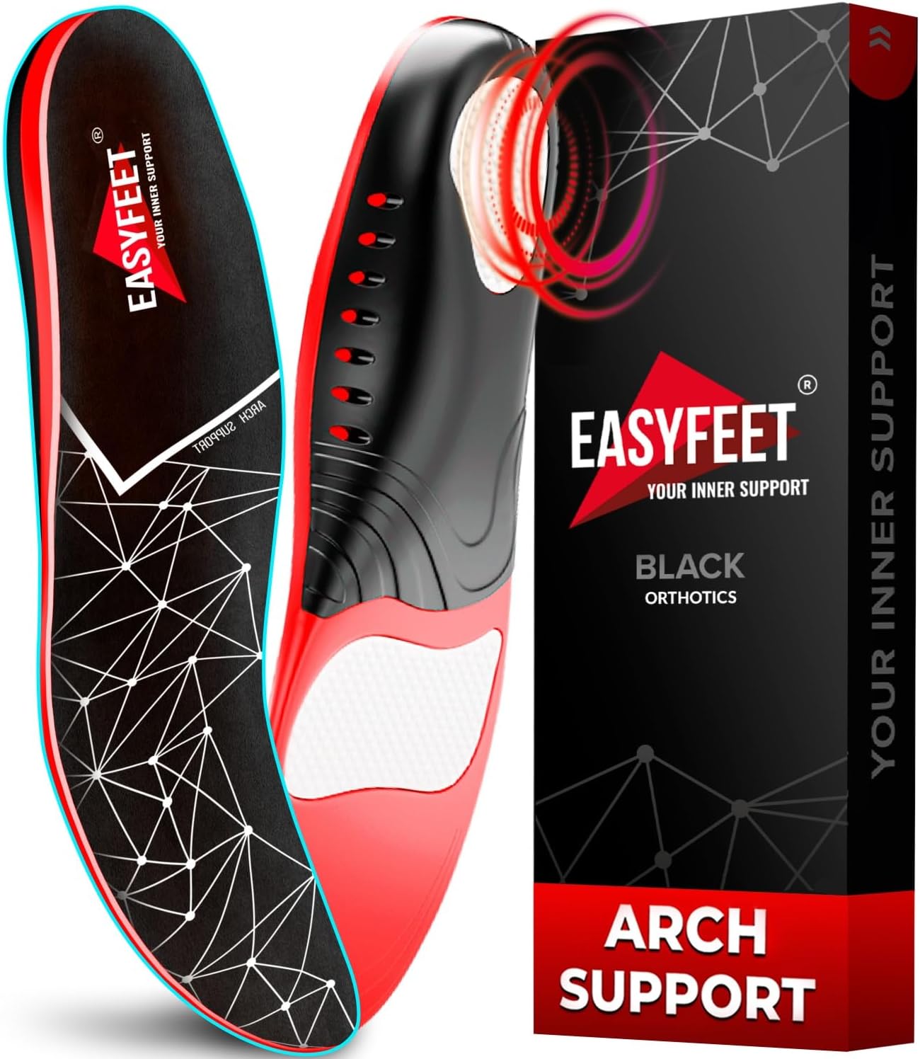 Amazon.com: Premium Anti-Fatigue Shoe High Arch Support Insoles Men ...