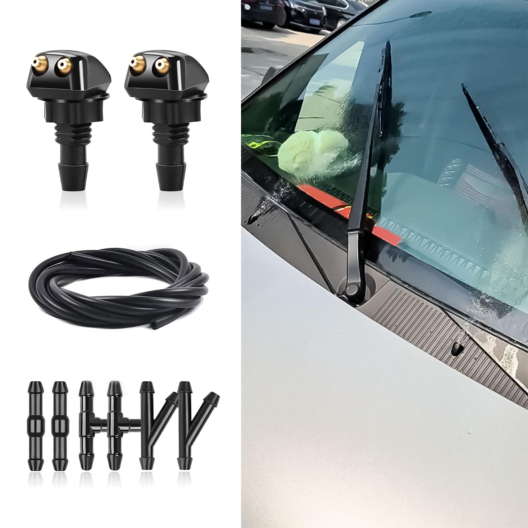 Amazon.com: PACLVIO 2pcs Front Windshield Washer Nozzles, Front ...