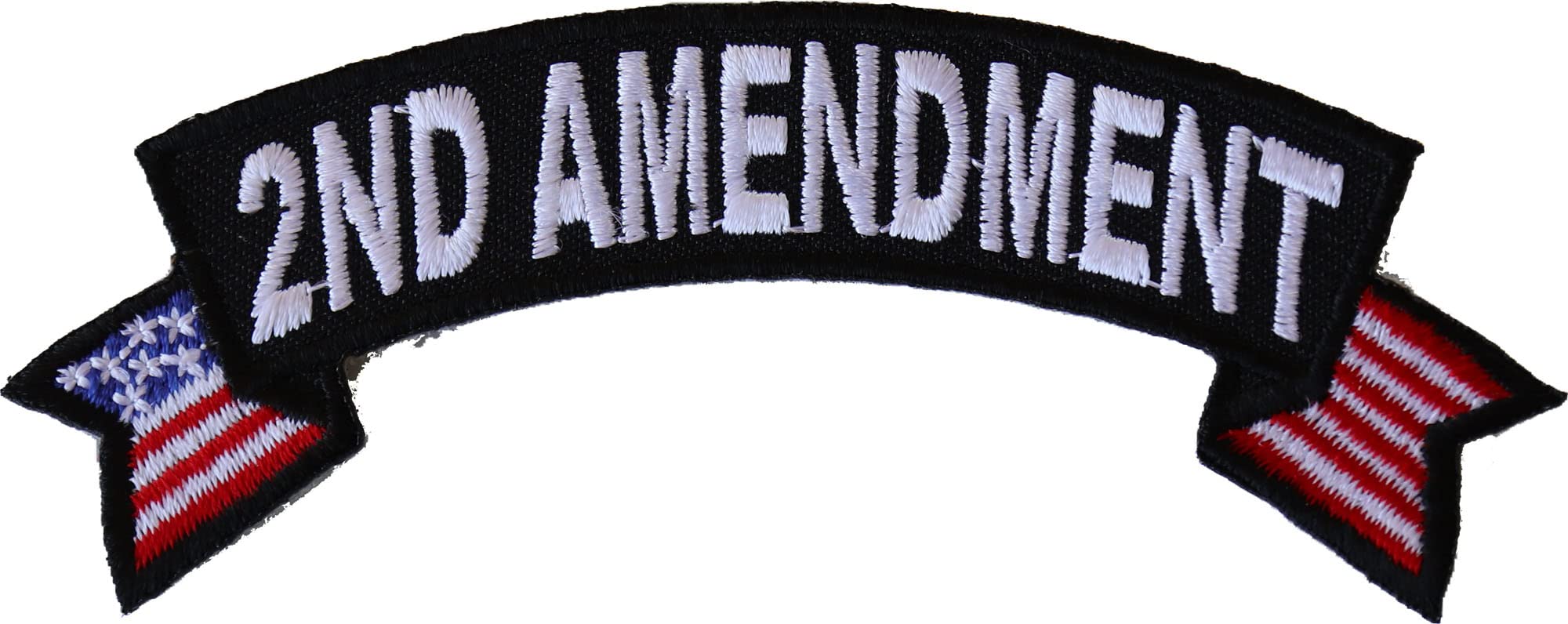 Amazon.com: 2nd Amendment Rocker Patch - 4x1.5 inch - Embroidered Iron ...