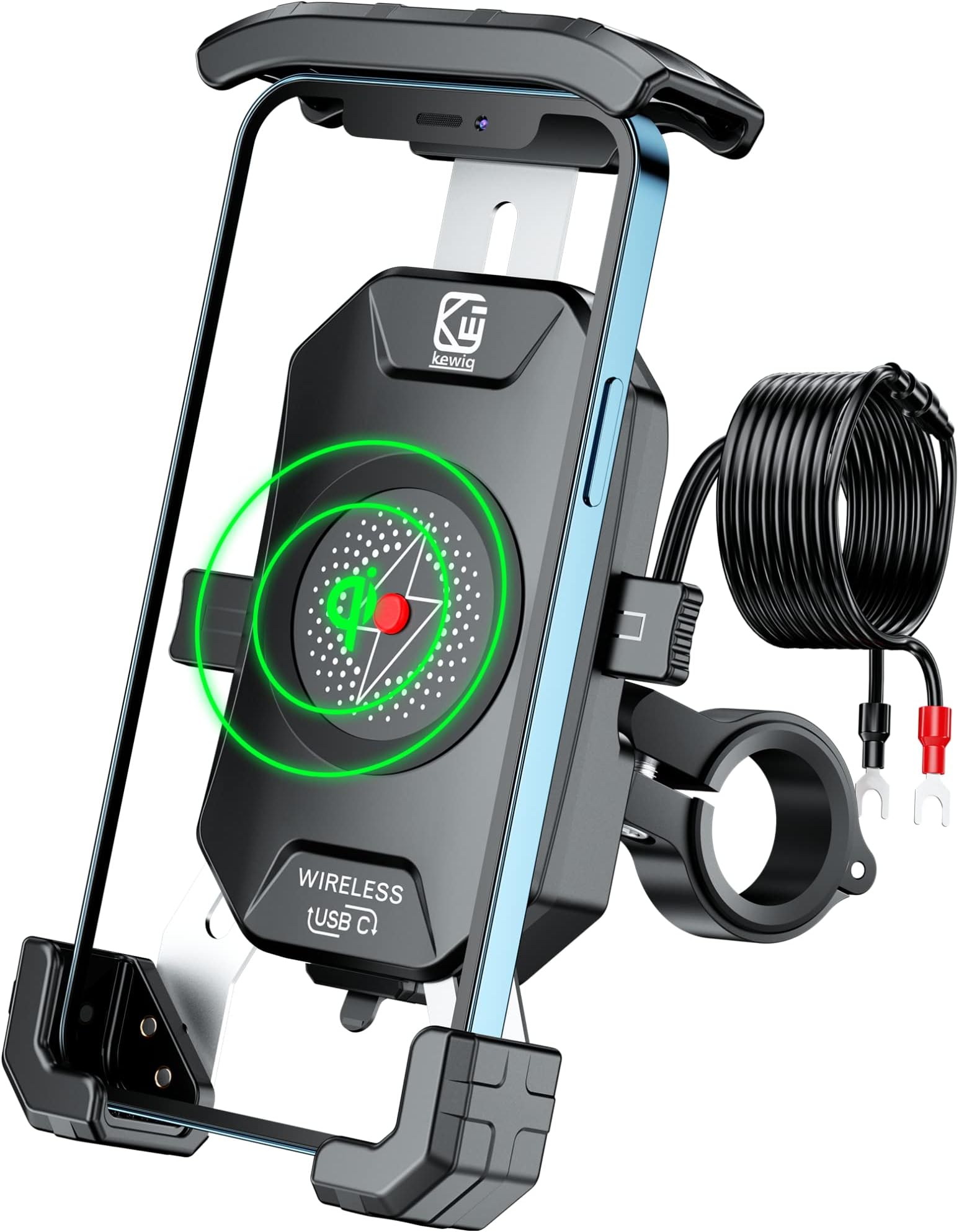 Amazon.com: iMESTOU Anti-Theft Motorcycle Wireless Phone Mount Charger ...